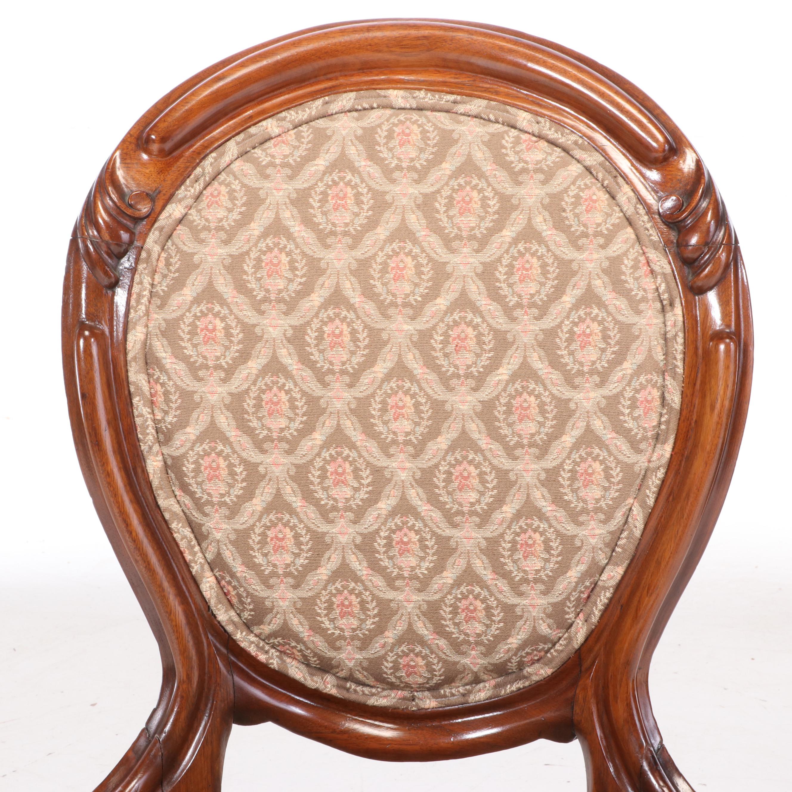 Victorian, Rococo Revival Upholstered Walnut Side Chair, Late 19th ...
