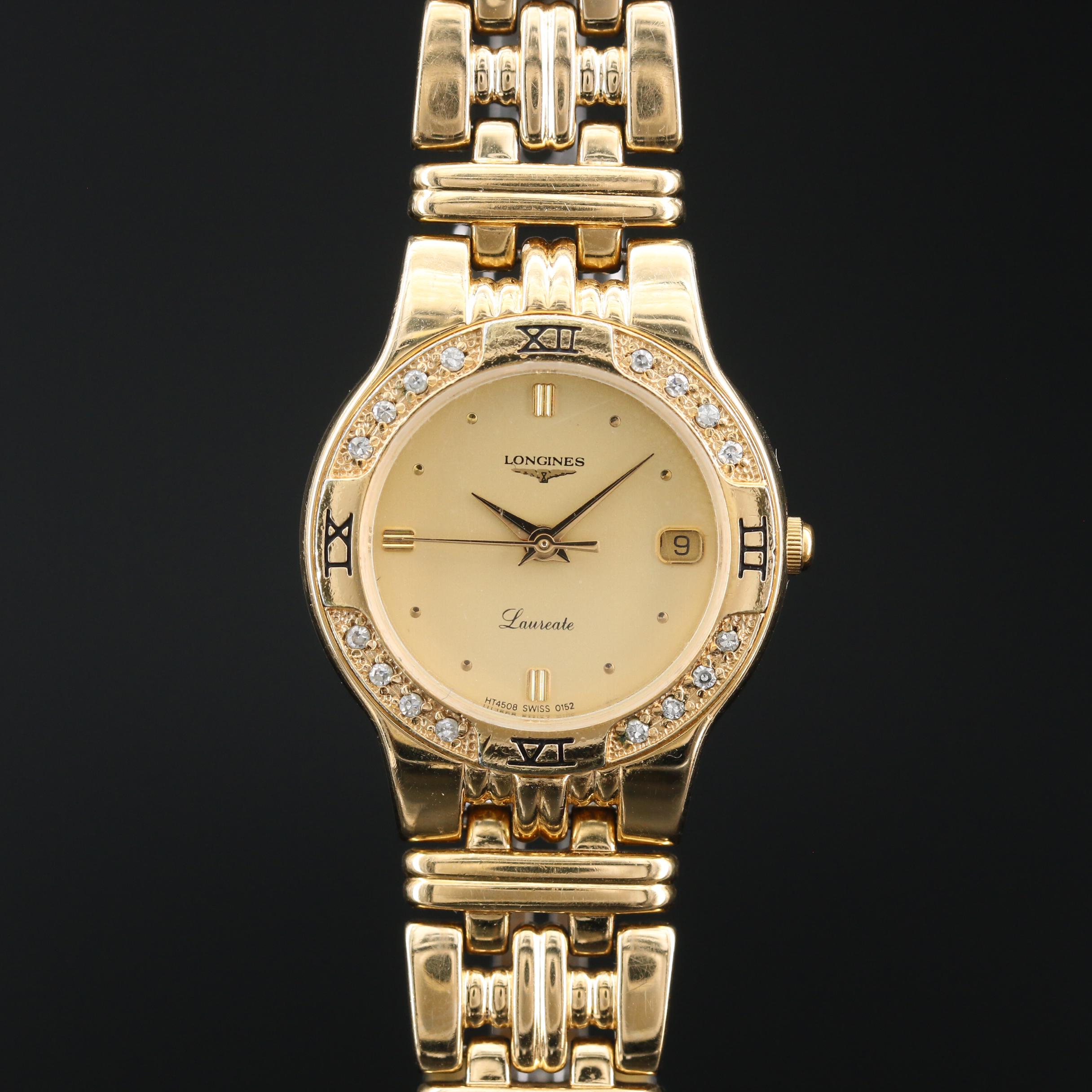 Longines Laureate Diamond and Gold Tone Quartz Wristwatch | EBTH
