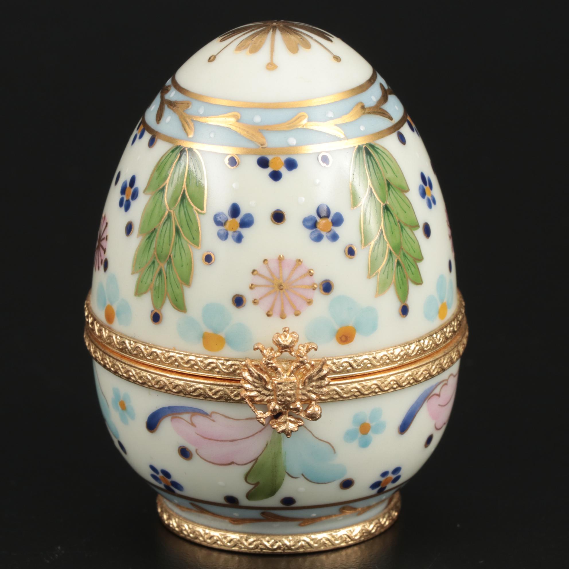 Fabergé Limited Edition Hand-Painted Porcelain Egg with Rabbit | EBTH