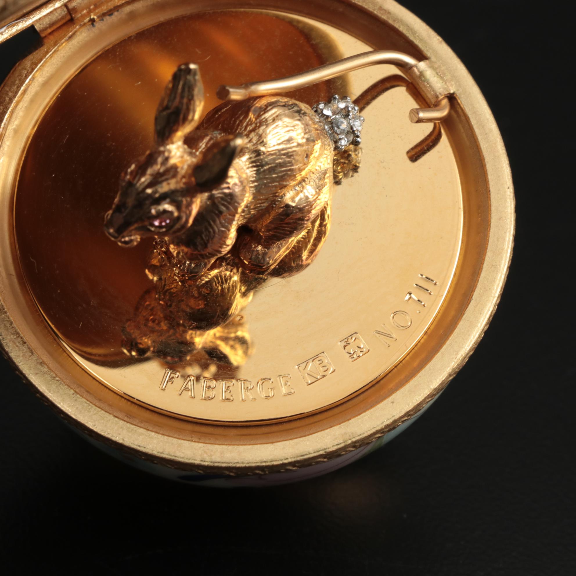 Fabergé Limited Edition Hand-Painted Porcelain Egg with Rabbit | EBTH