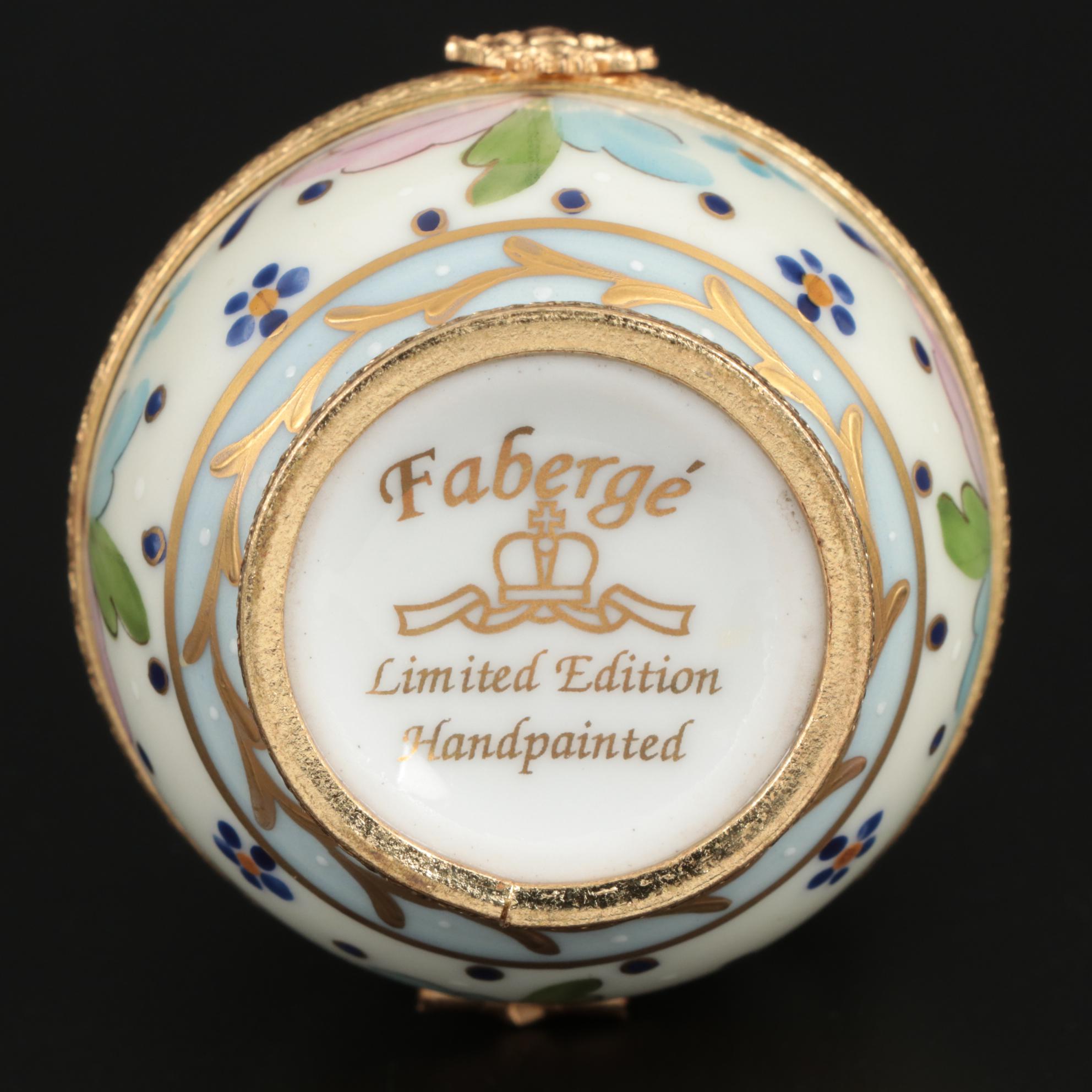 Fabergé Limited Edition Hand-Painted Porcelain Egg with Rabbit | EBTH