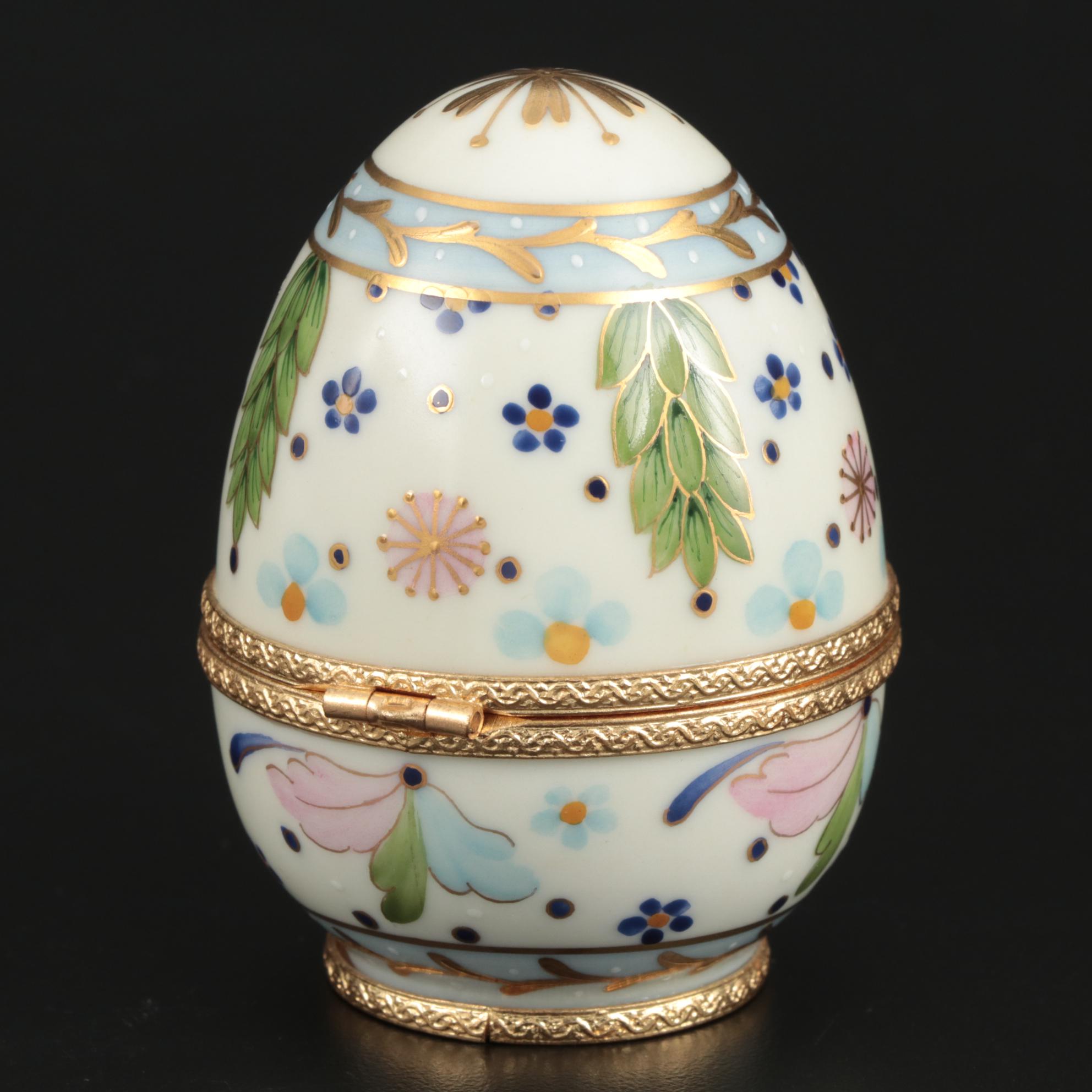 Fabergé Limited Edition Hand-Painted Porcelain Egg with Rabbit | EBTH