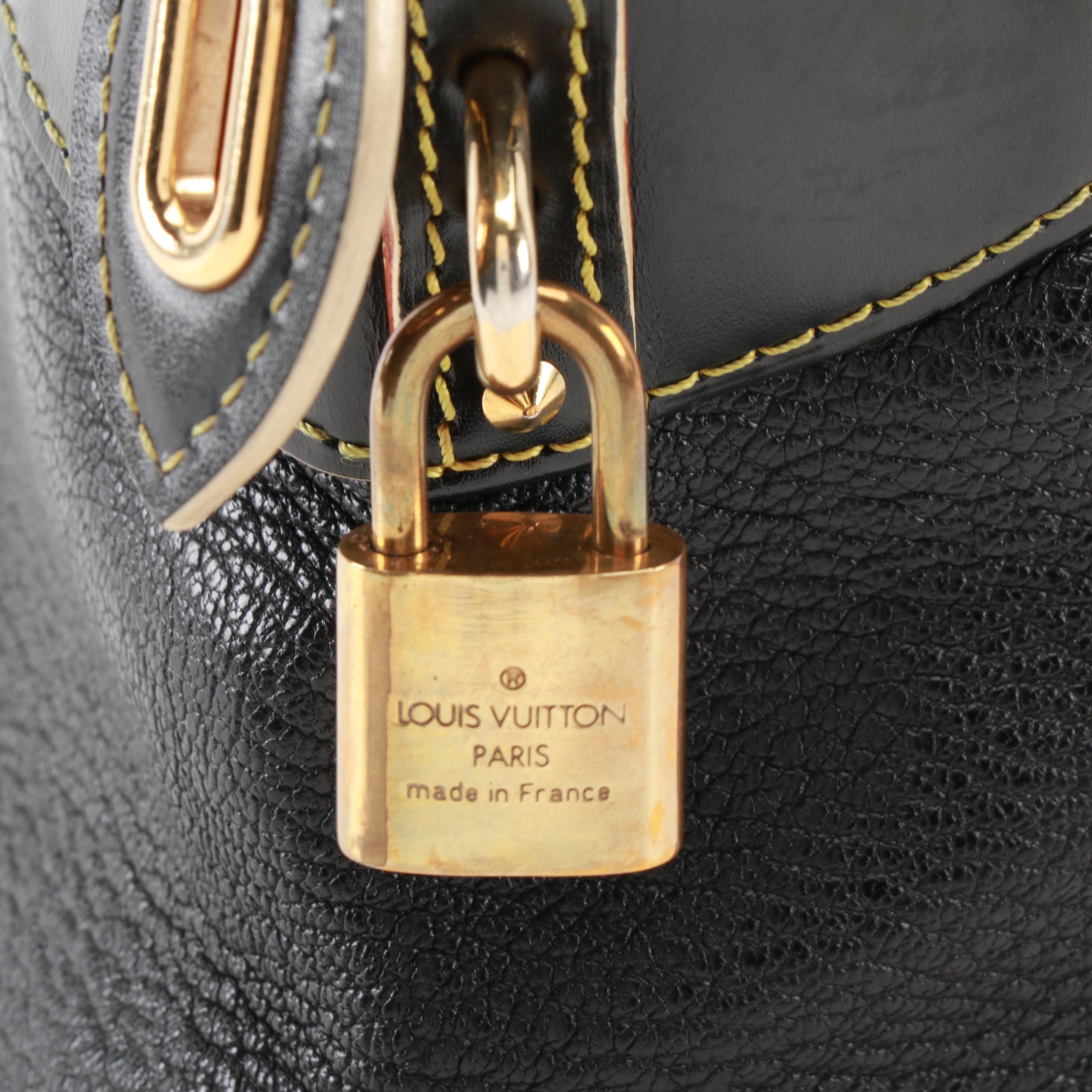 Louis Vuitton Lockit PM Bag in Black Suhali Goatskin with Smooth ...