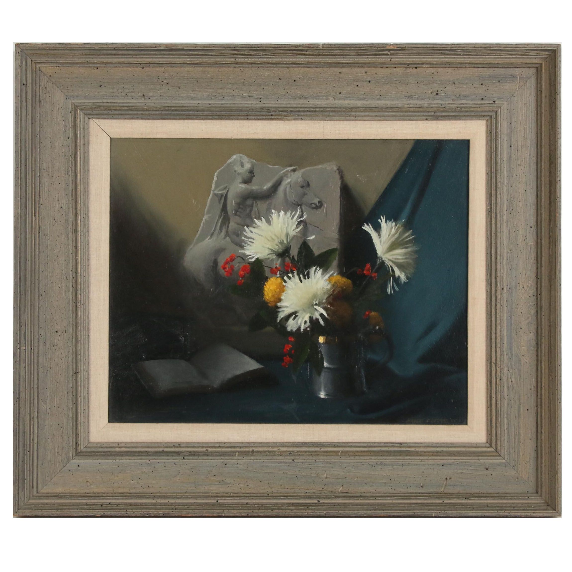 Herbert Abrams Oil Painting "Chrysanthemums", 1955 | EBTH