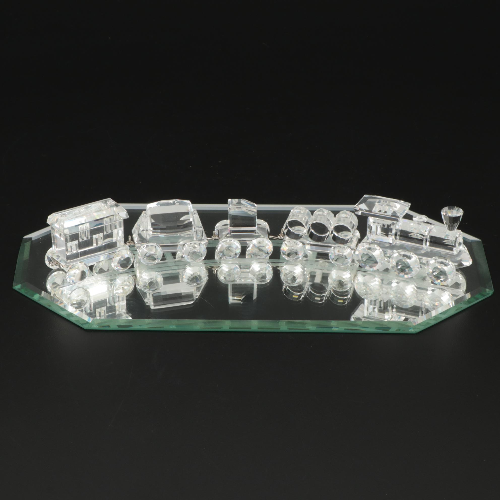 Swarovski "When We Were Young" Six Piece Crystal Train Set with Mirror ...