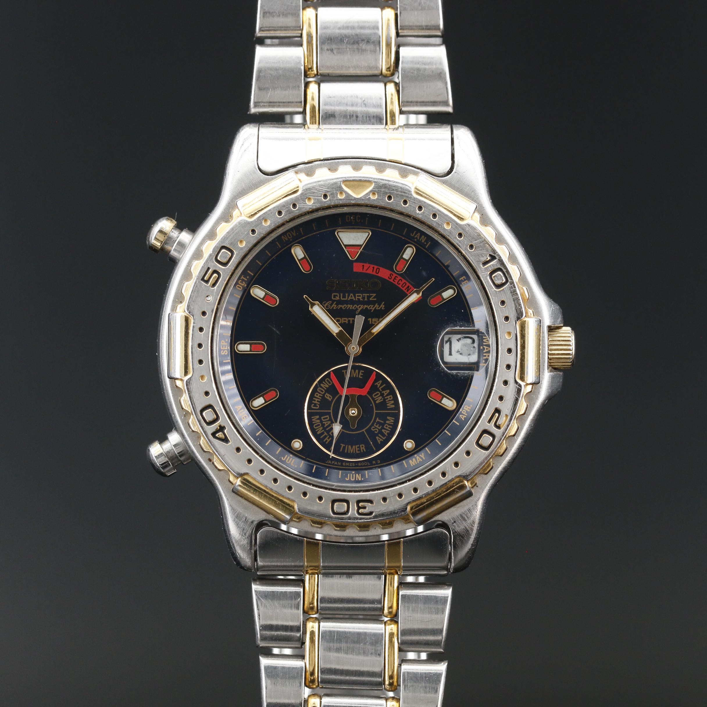 Seiko 6M25-6039 "Dancing Hands" Two Tone Quartz Wristwatch | EBTH