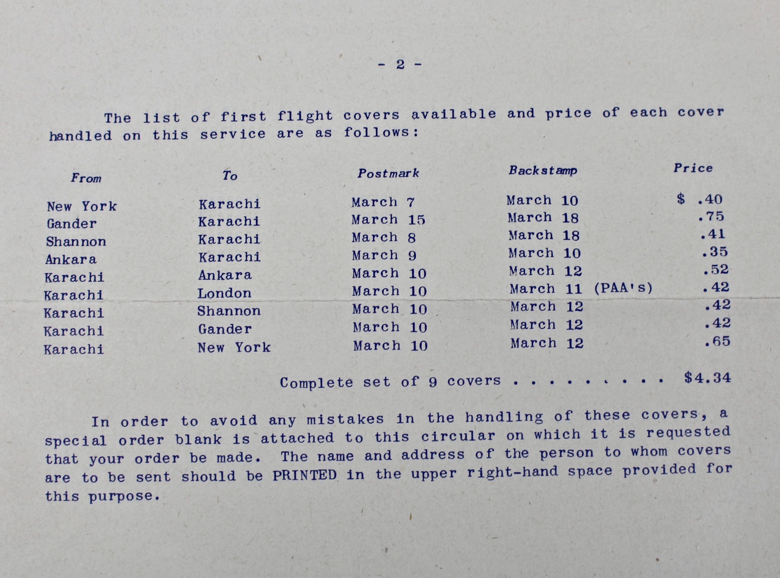 1947 Pan Am Airways "First Flight" Clipper Air Mail Flight Covers | EBTH