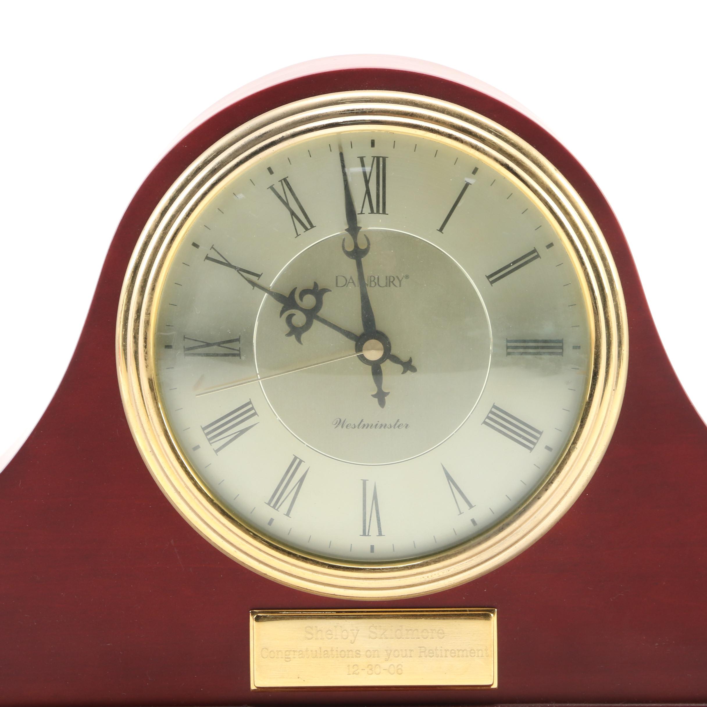 Danbury "Westminster" Mahogany Finish Tambour Mantel Clock | EBTH