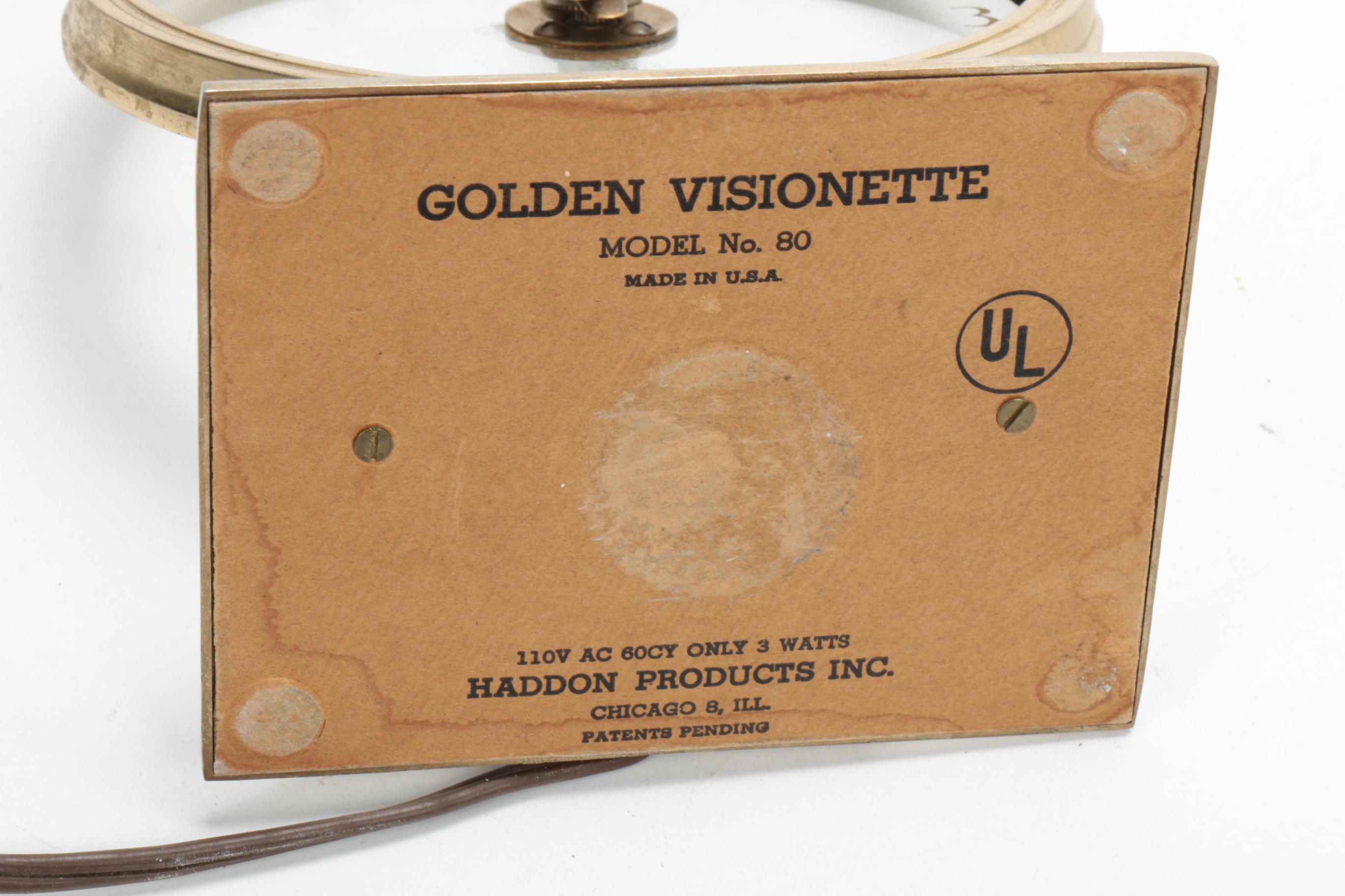 Haddon "Golden Visionette" Art Deco Electric Clock, Late 1940s | EBTH