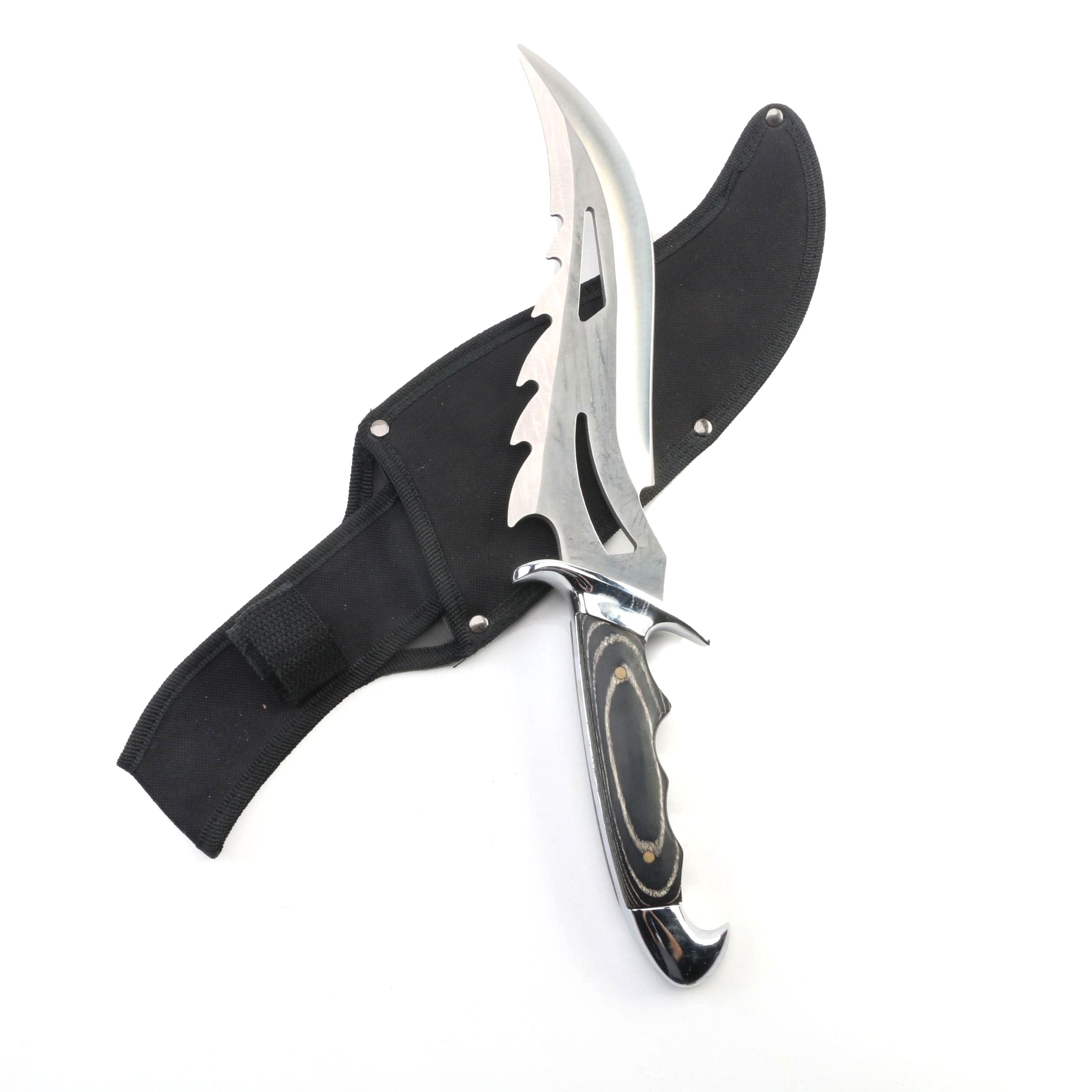Gator Back IV Frost Cutlery by Jim Frost Hunting Dagger with Sheath | EBTH