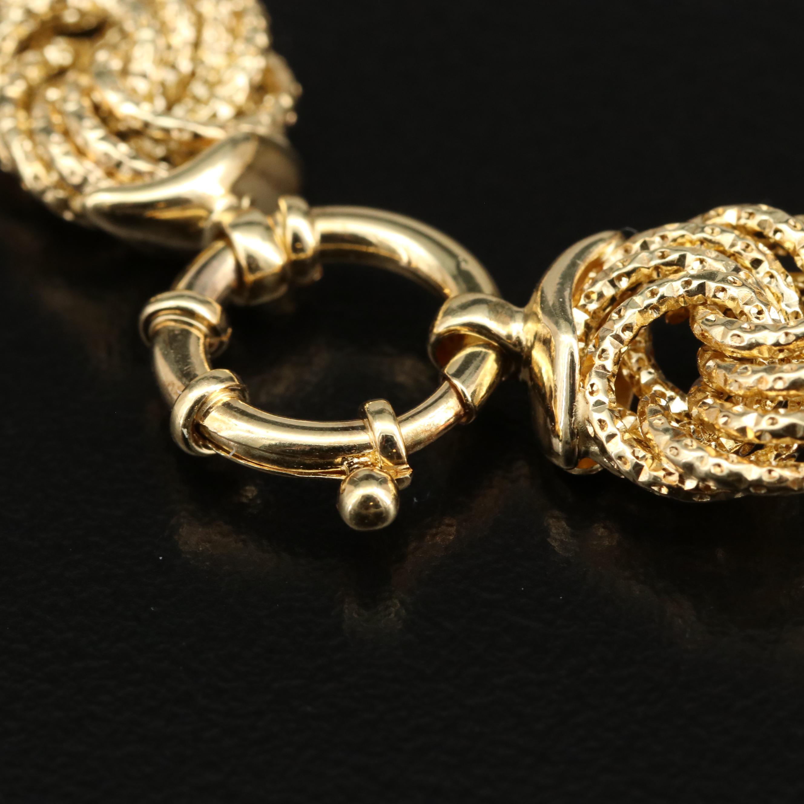 14K Textured Rosetta Link Bracelet | EBTH