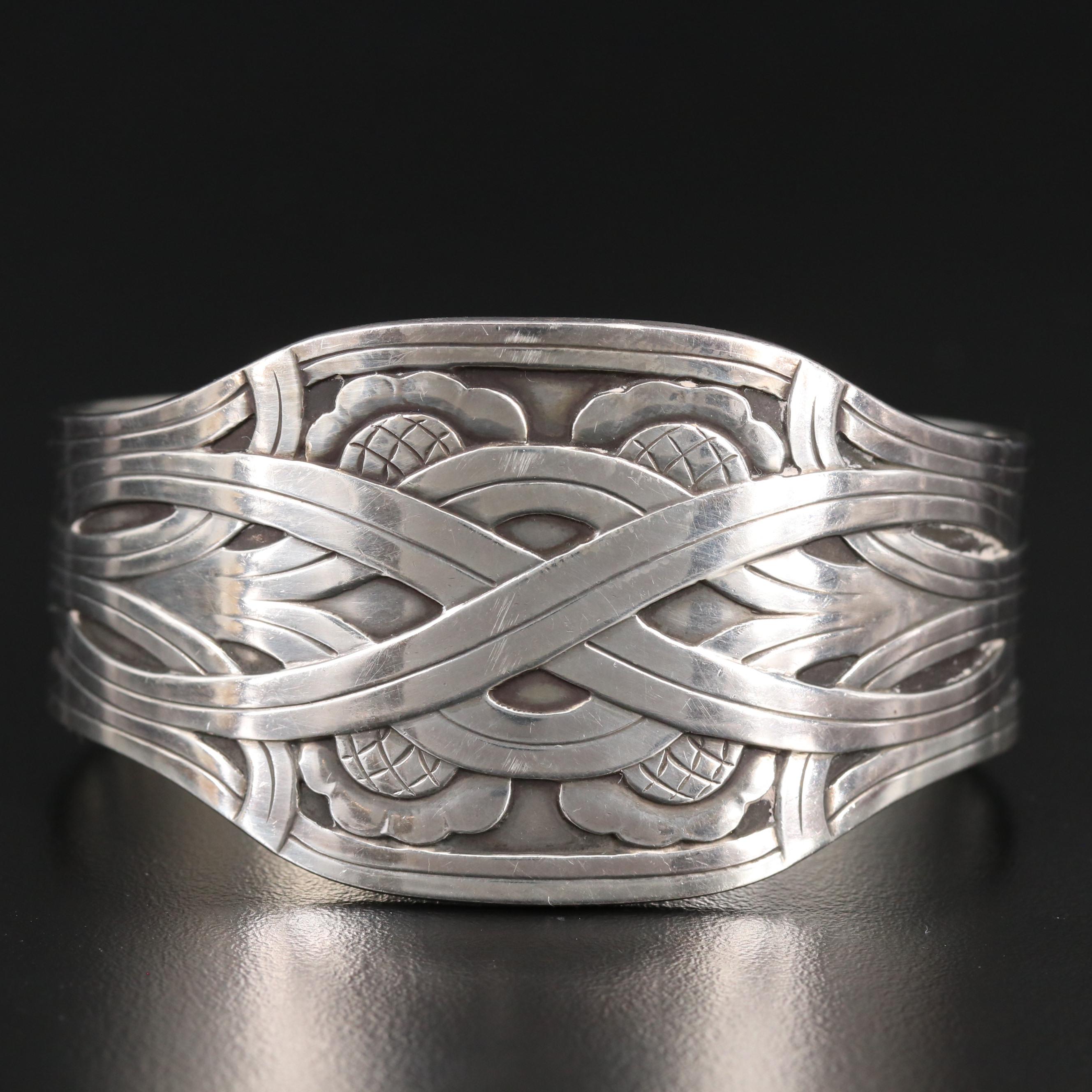 Vintage Modernist Georg Jensen Sterling Silver Cuff Bracelet | EBTH