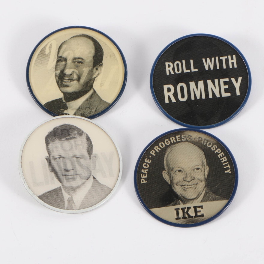 Eisenhower Nixon Stevenson And Other Lenticular Politcal Pinback