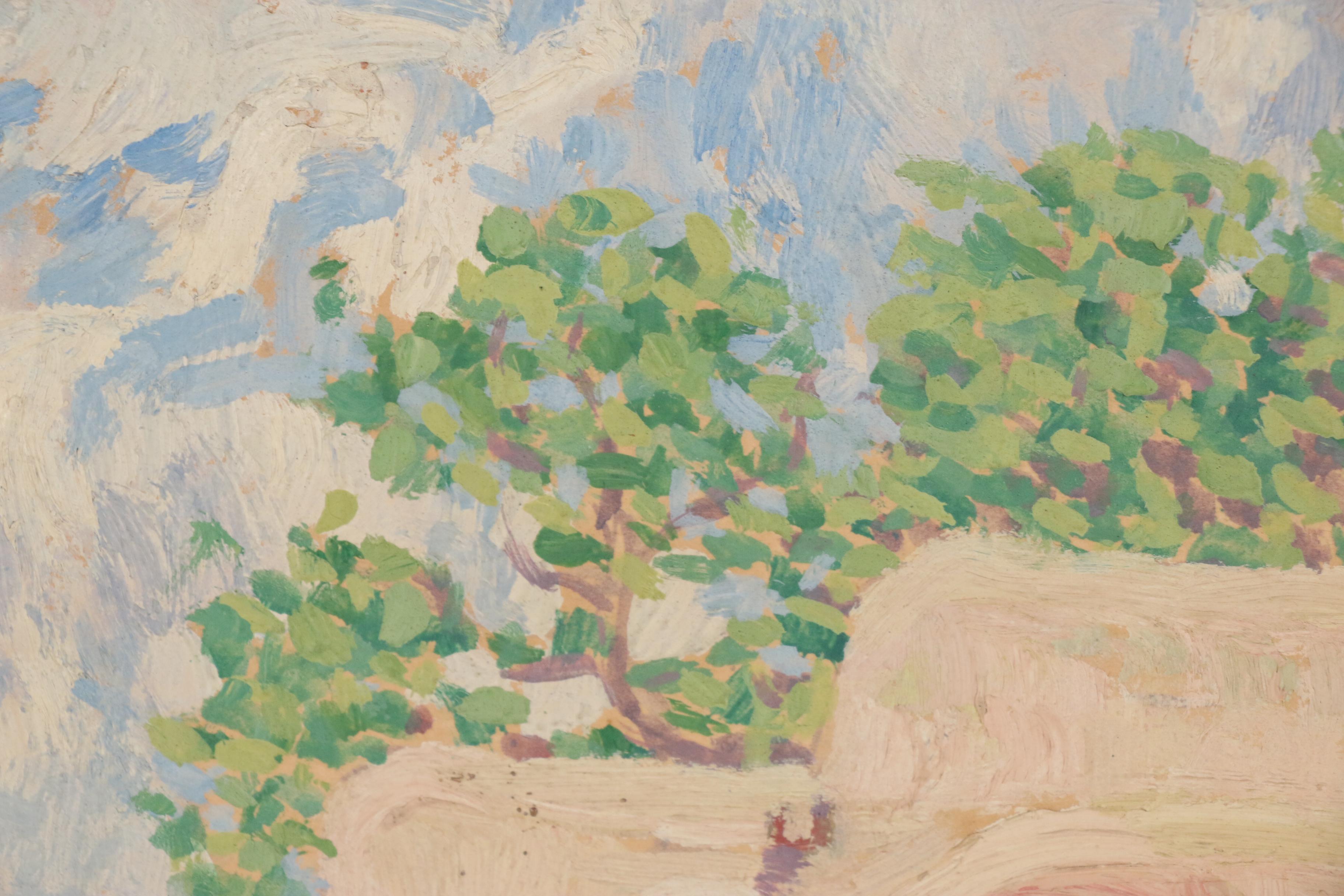 Eva Springer Oil Painting of an Adobe Home, Mid-20th Century | EBTH