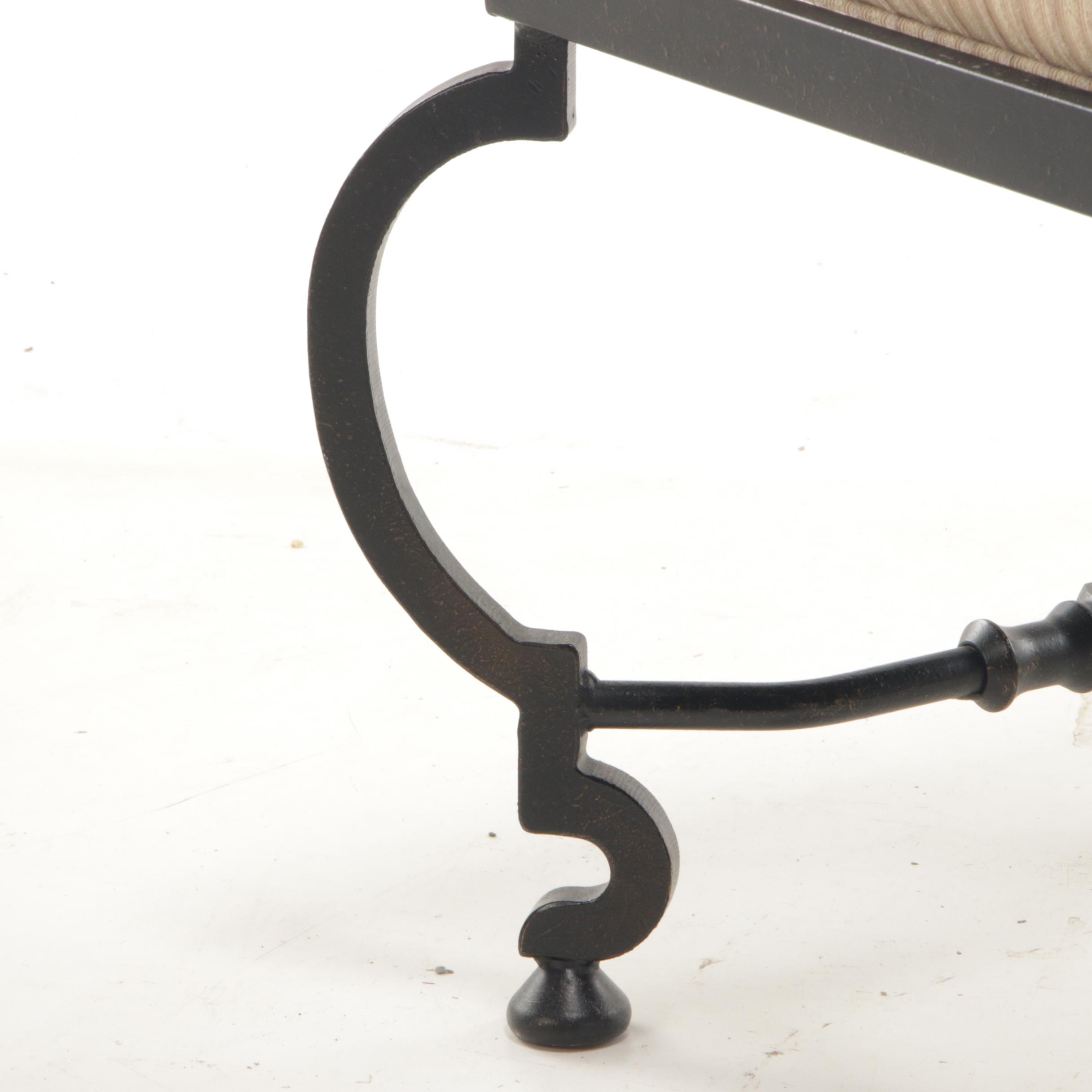 Wrought Iron Upholstered Bench | EBTH