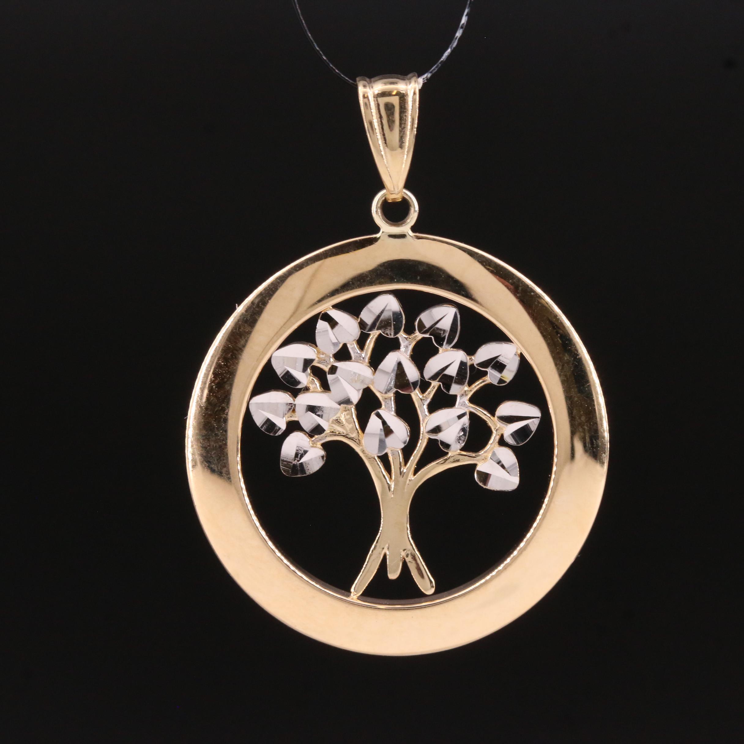 14K Two-Tone Tree of Life Pendant | EBTH