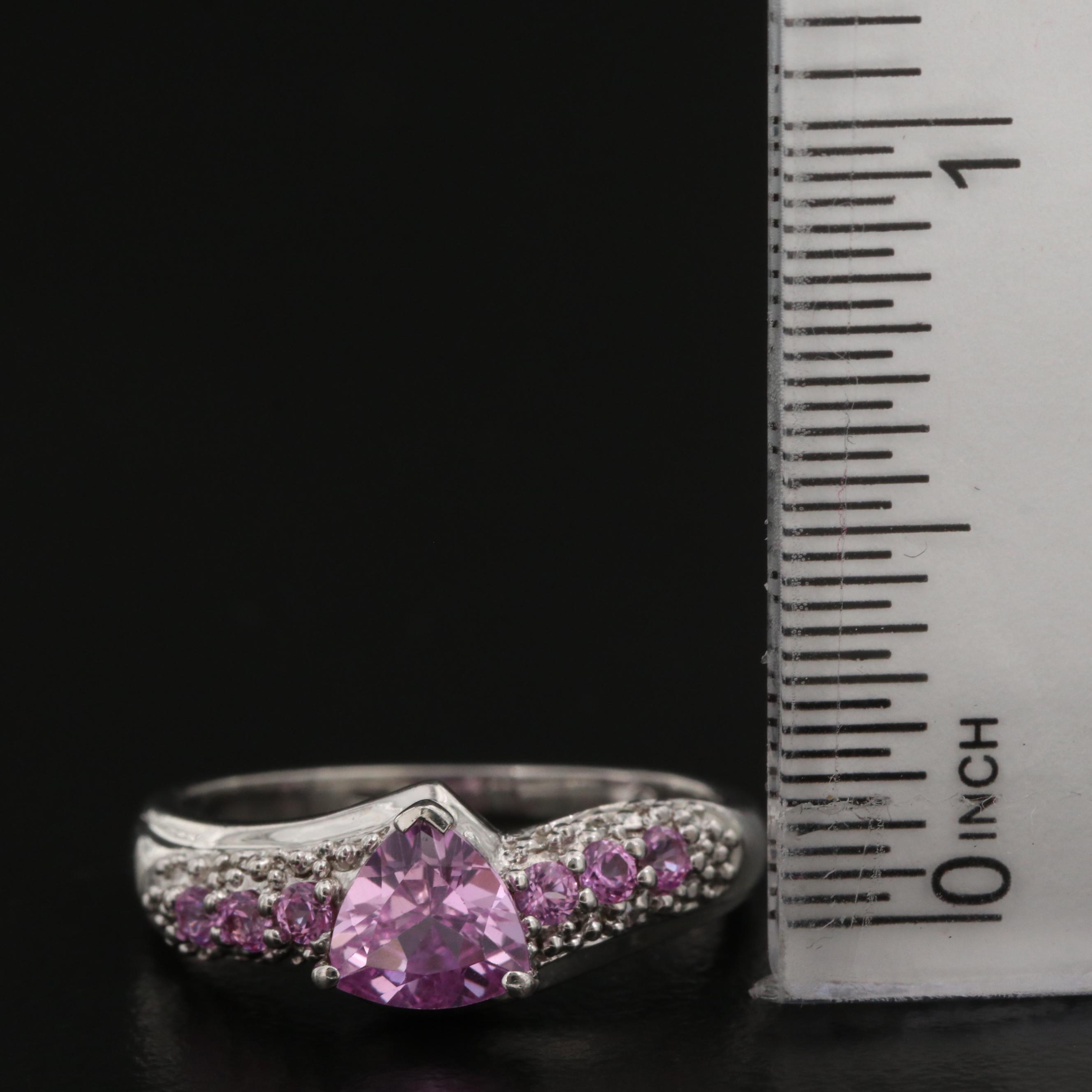 Sterling Silver Pink Sapphire Ring | EBTH