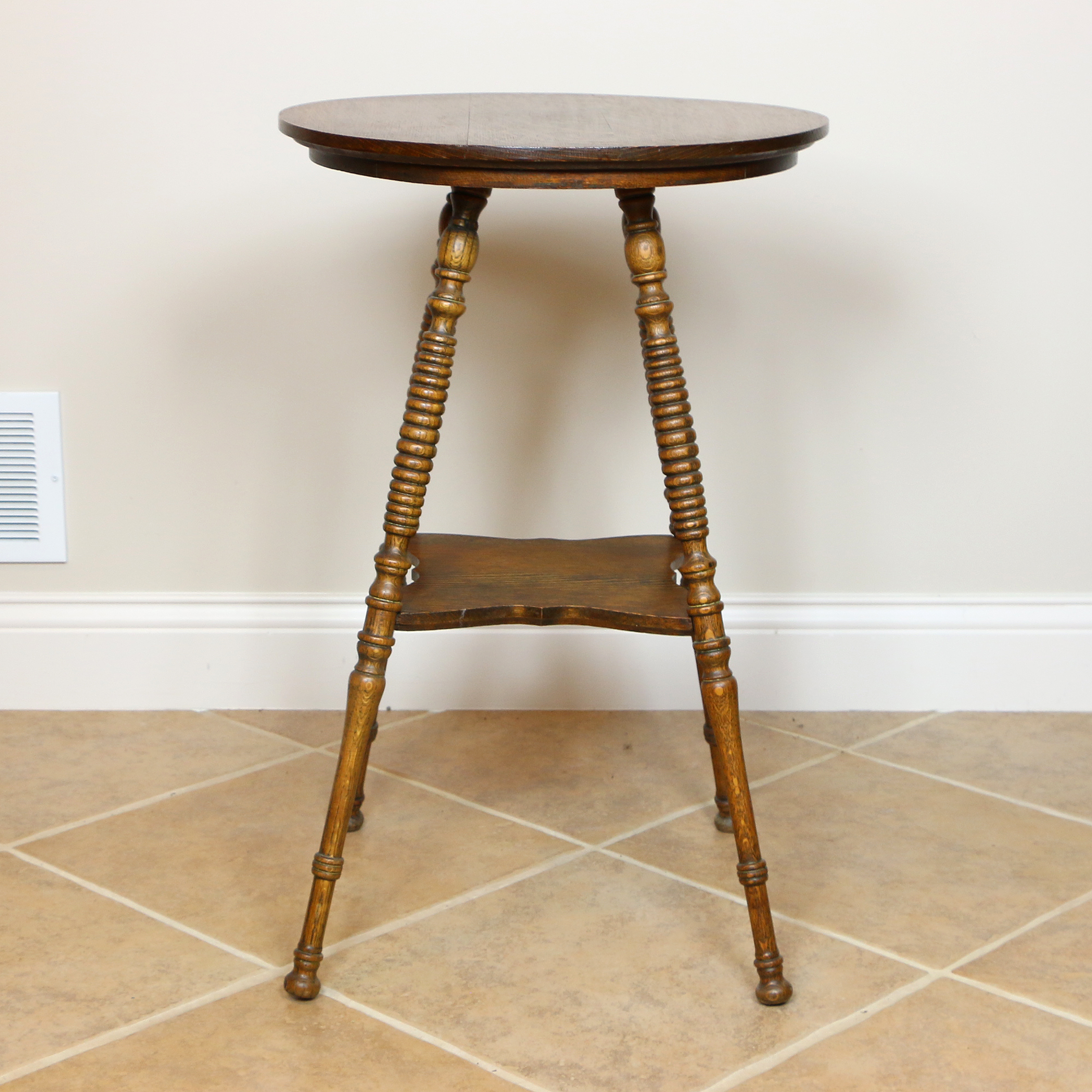 Victorian Oak Side Table with Spindle Legs | EBTH