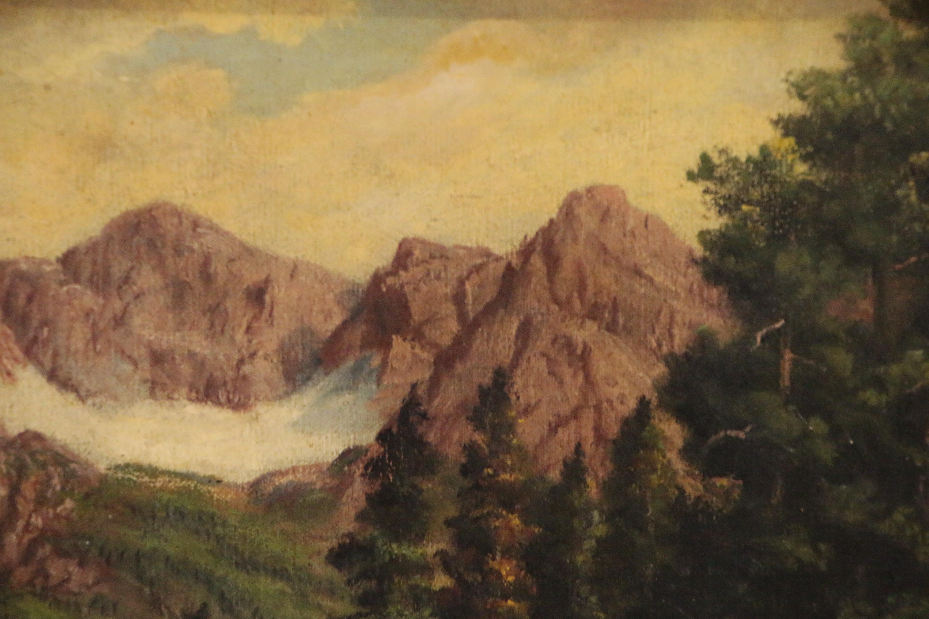 William E. Shepard Oil Painting "Perils of Pioneers", Early 20th ...