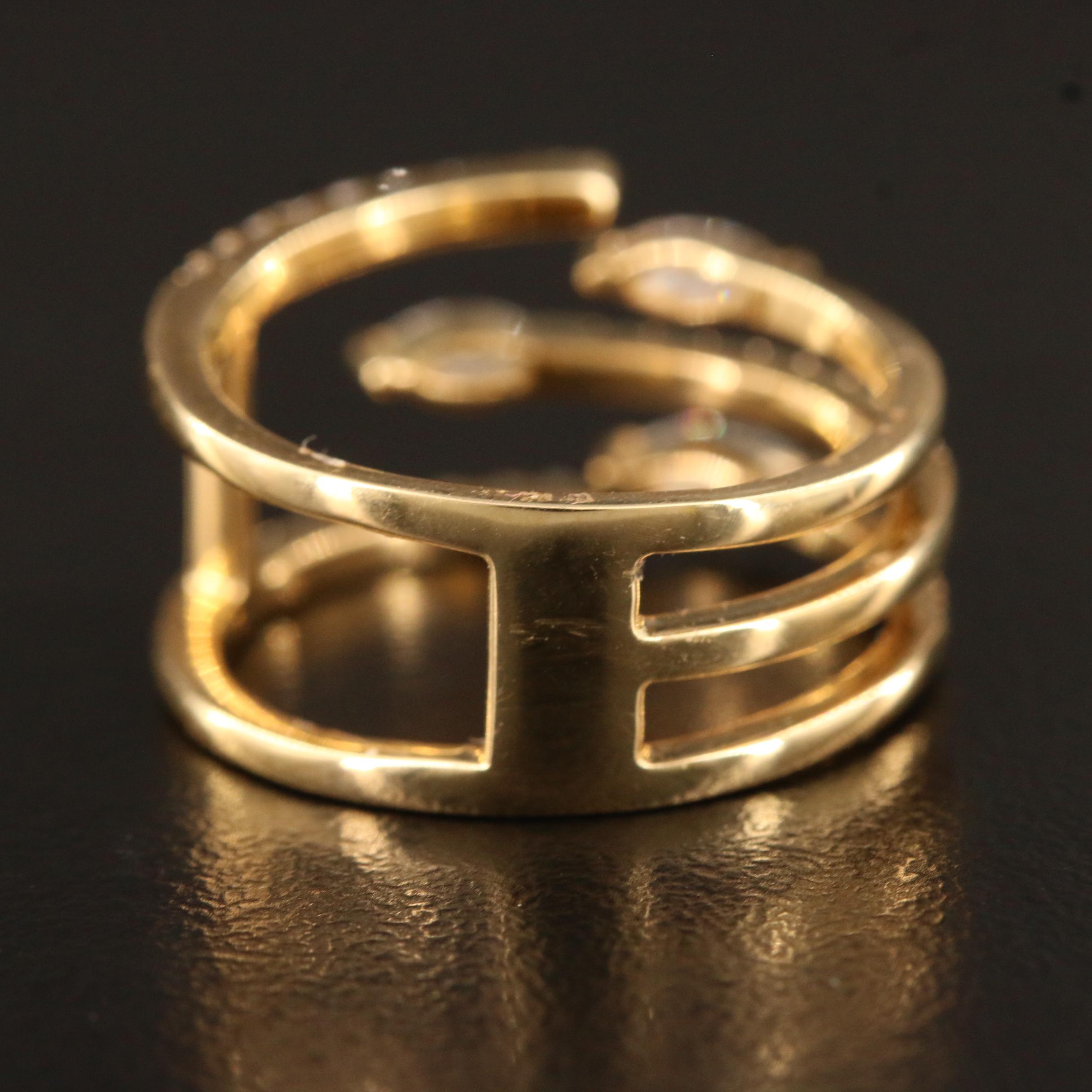 18K Diamond Open Shank Ring | EBTH