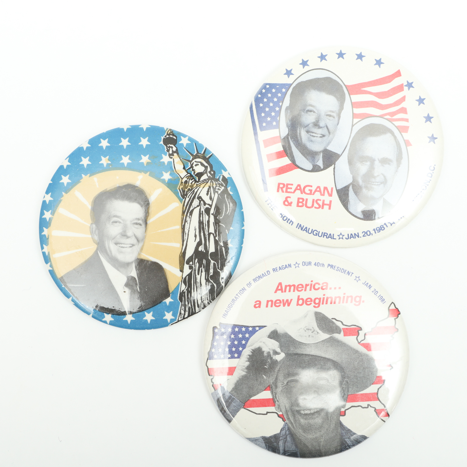 Ronald Reagan and George H. W. Bush Pinbacks, 1980s | EBTH