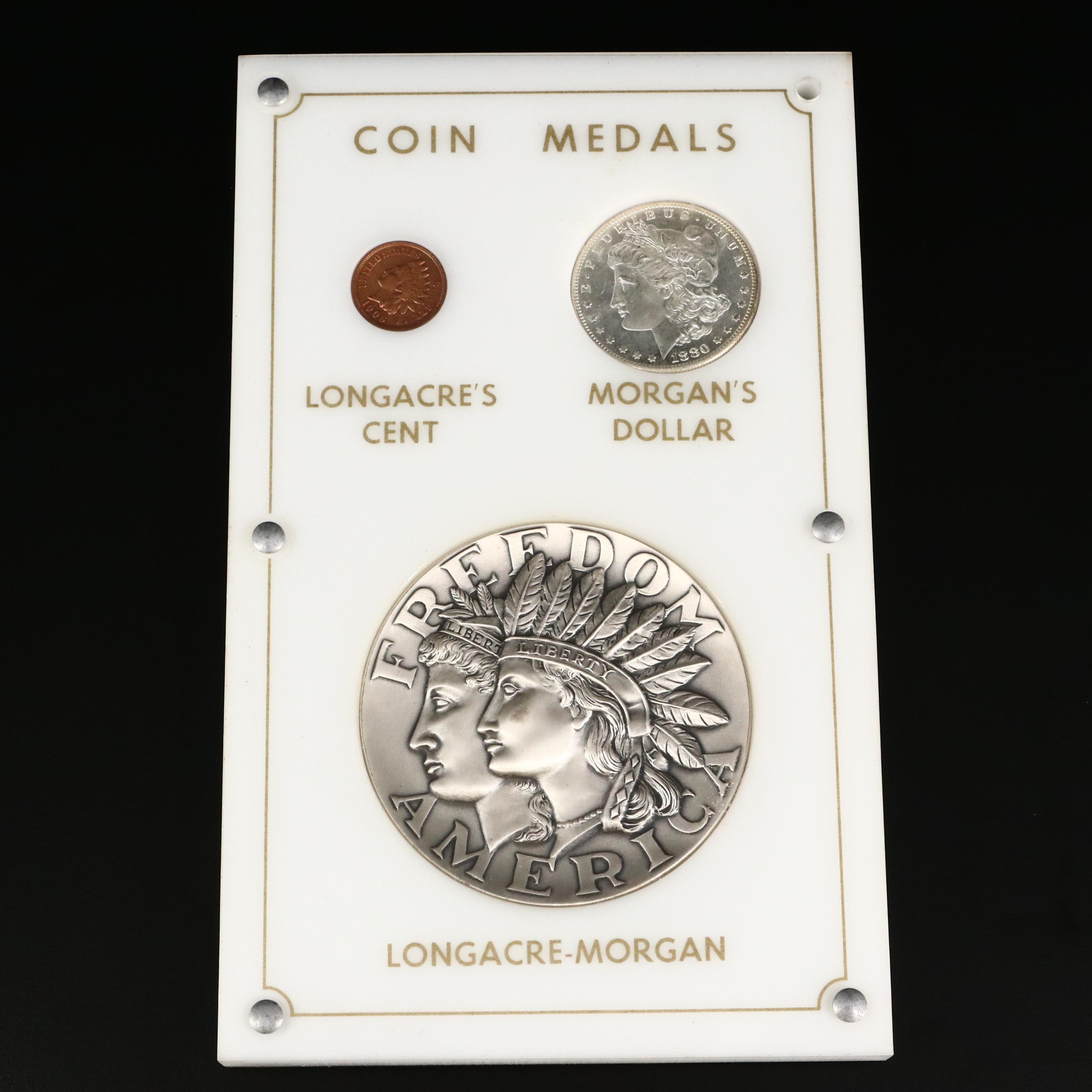 Commemorative .999 Silver Coin Medal Honoring James Longacre and George ...
