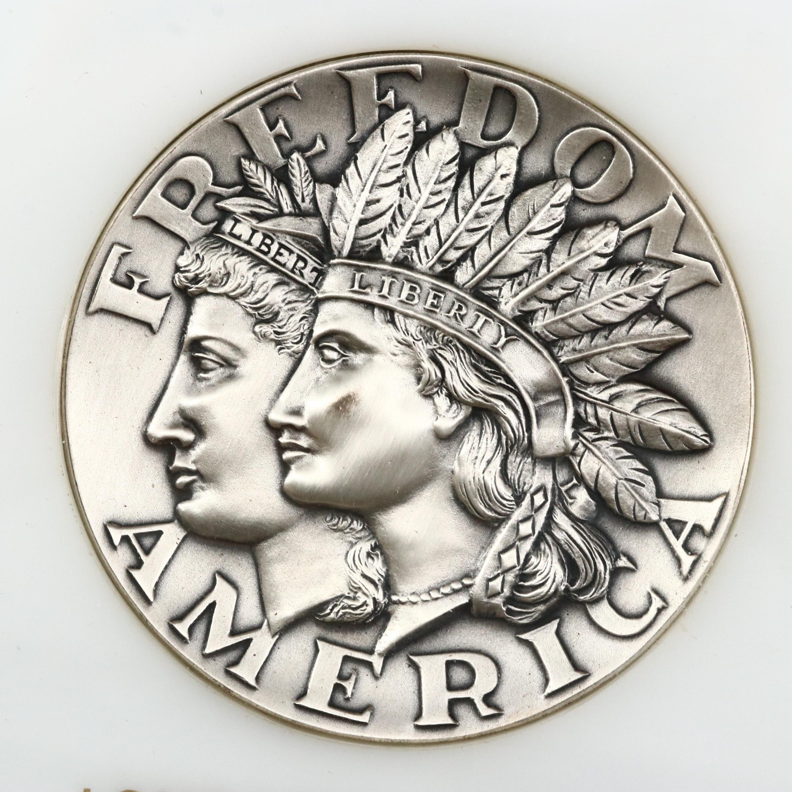 Commemorative .999 Silver Coin Medal Honoring James Longacre and George ...