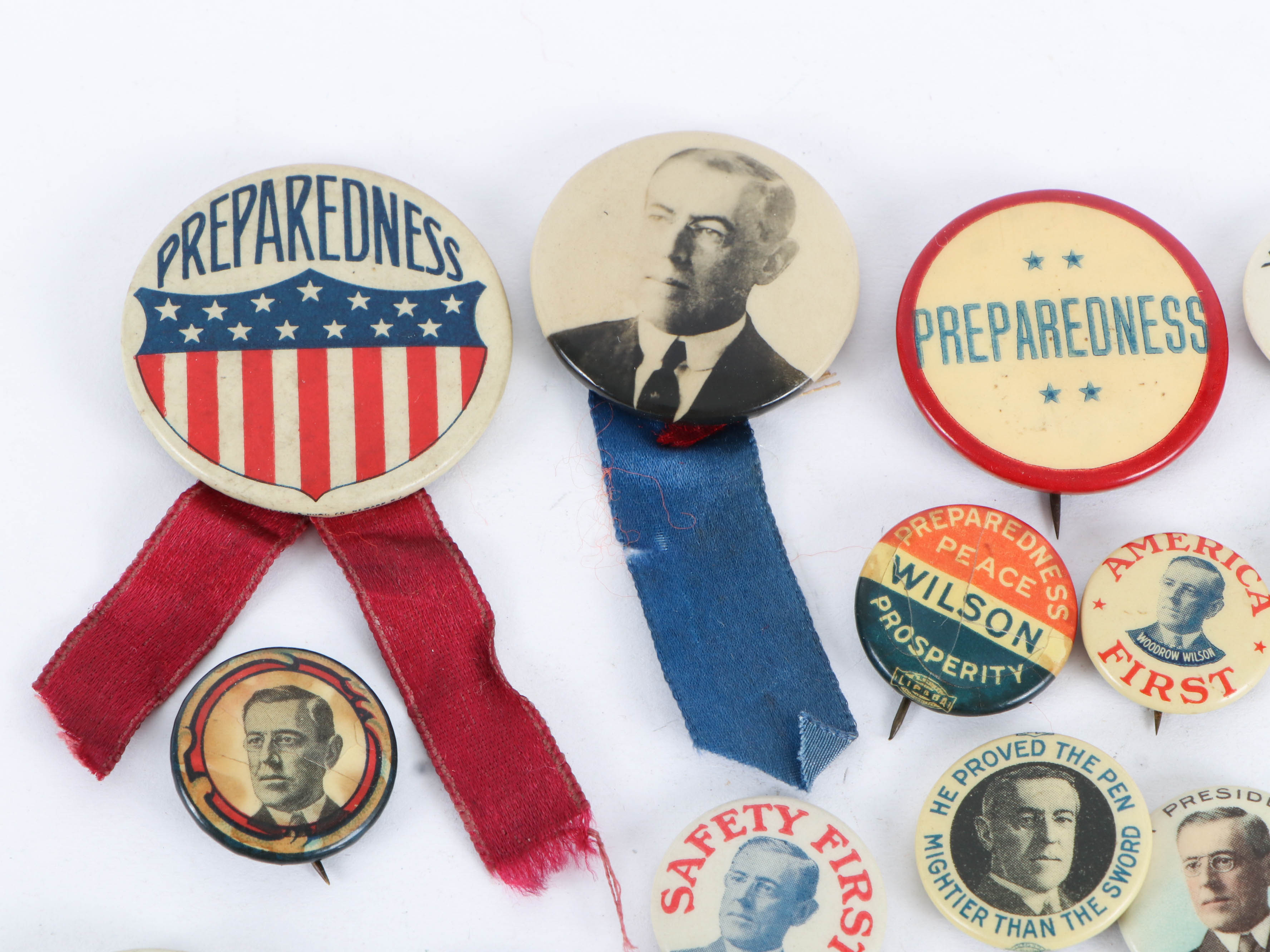 Woodrow Wilson Campaign Pinbacks and Enamel Pin, Early 20th Century | EBTH