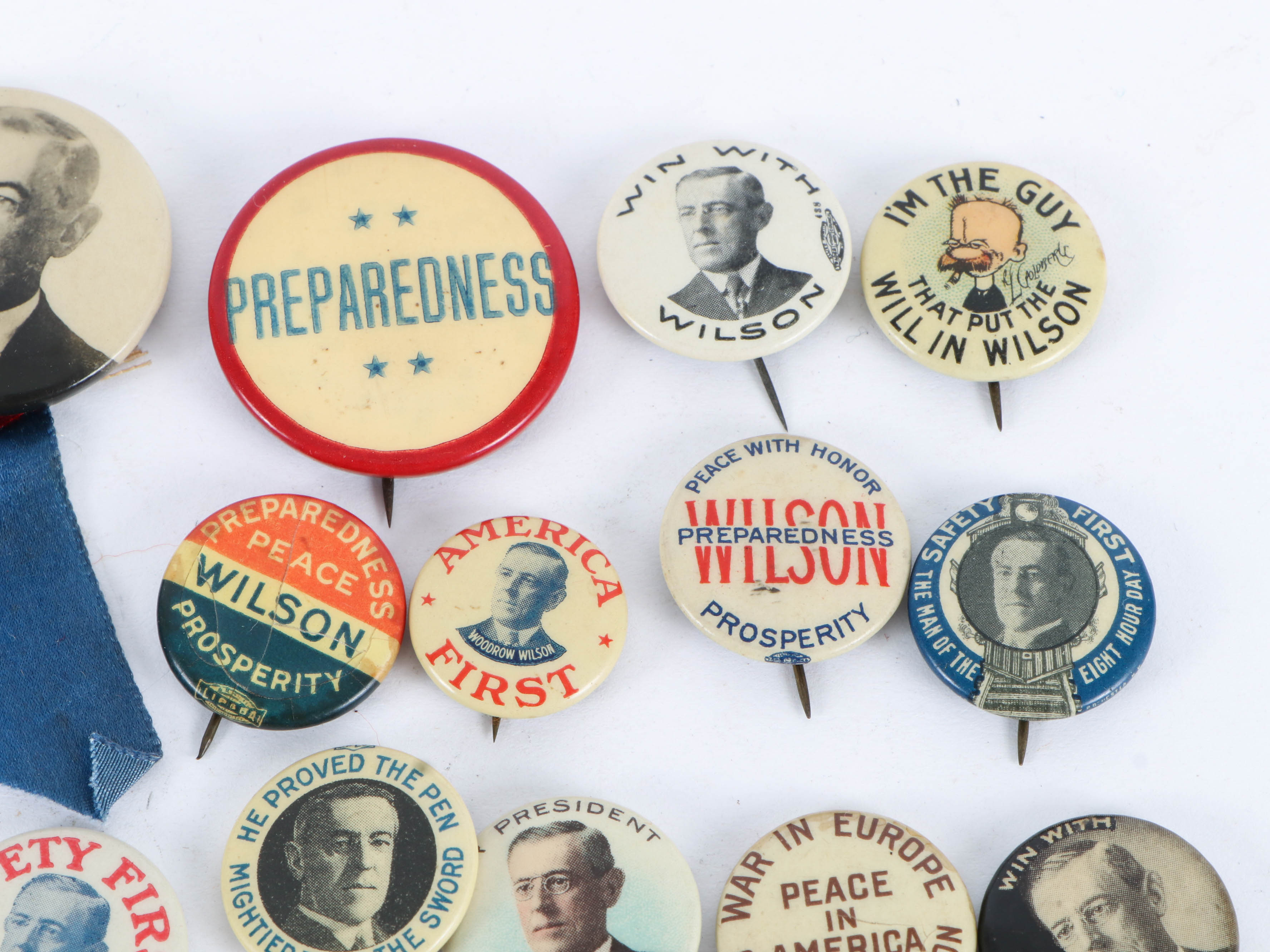 Woodrow Wilson Campaign Pinbacks and Enamel Pin, Early 20th Century | EBTH