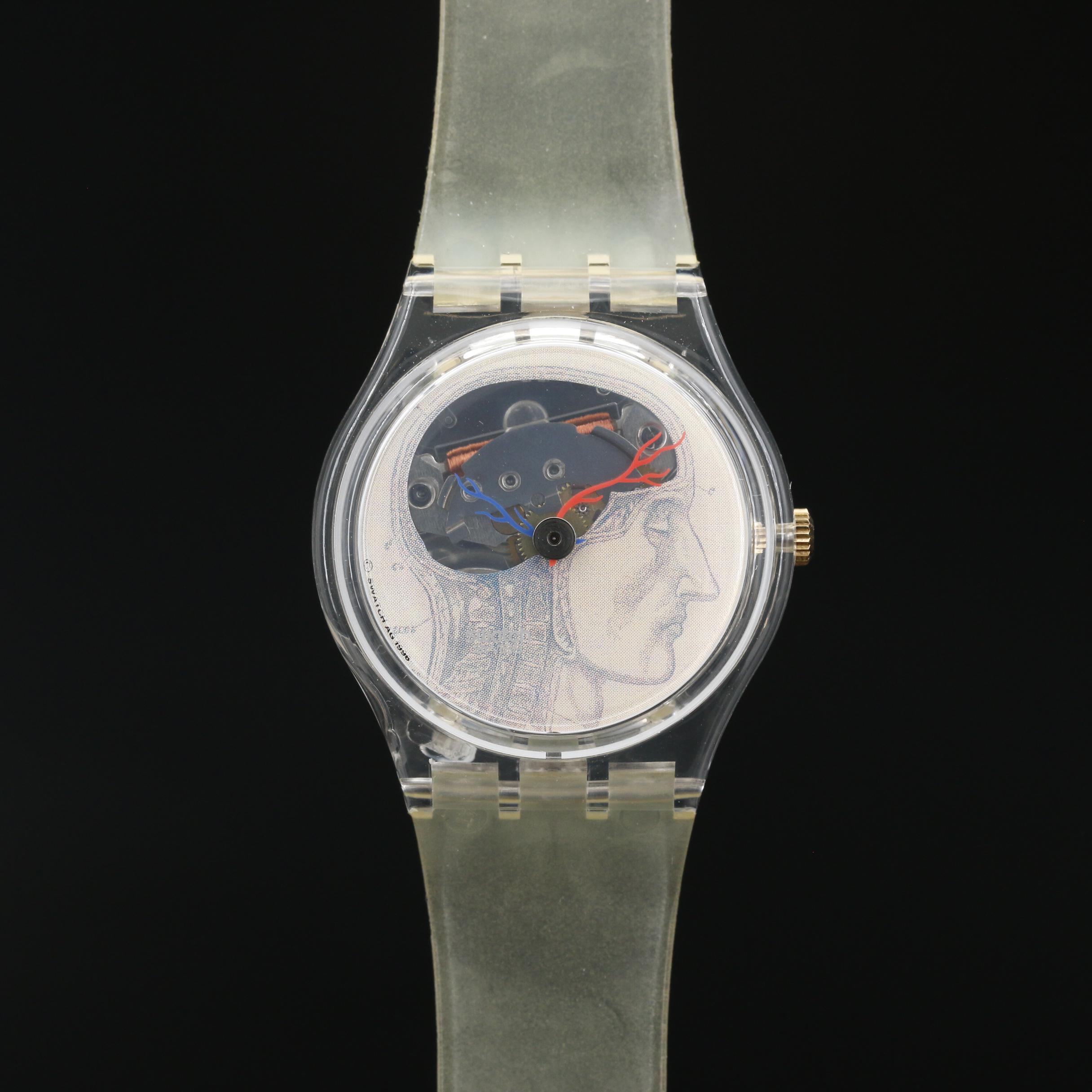 1997 Swatch "Ticking Brain" Plastic Quartz Wristwatch | EBTH