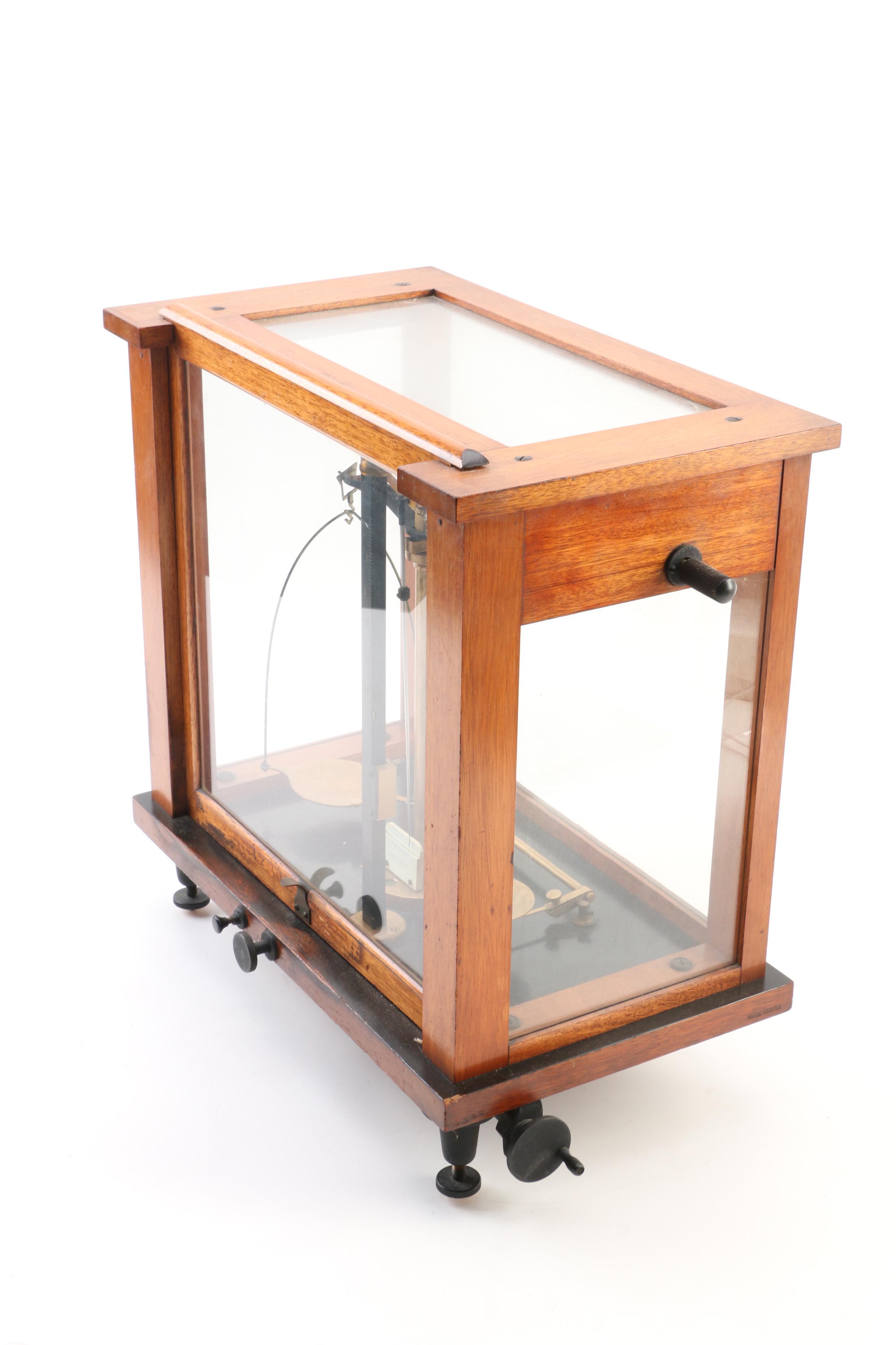 Eimer & Amend Apothecary Balance, Weights in Cabinet, and Brass Balance ...