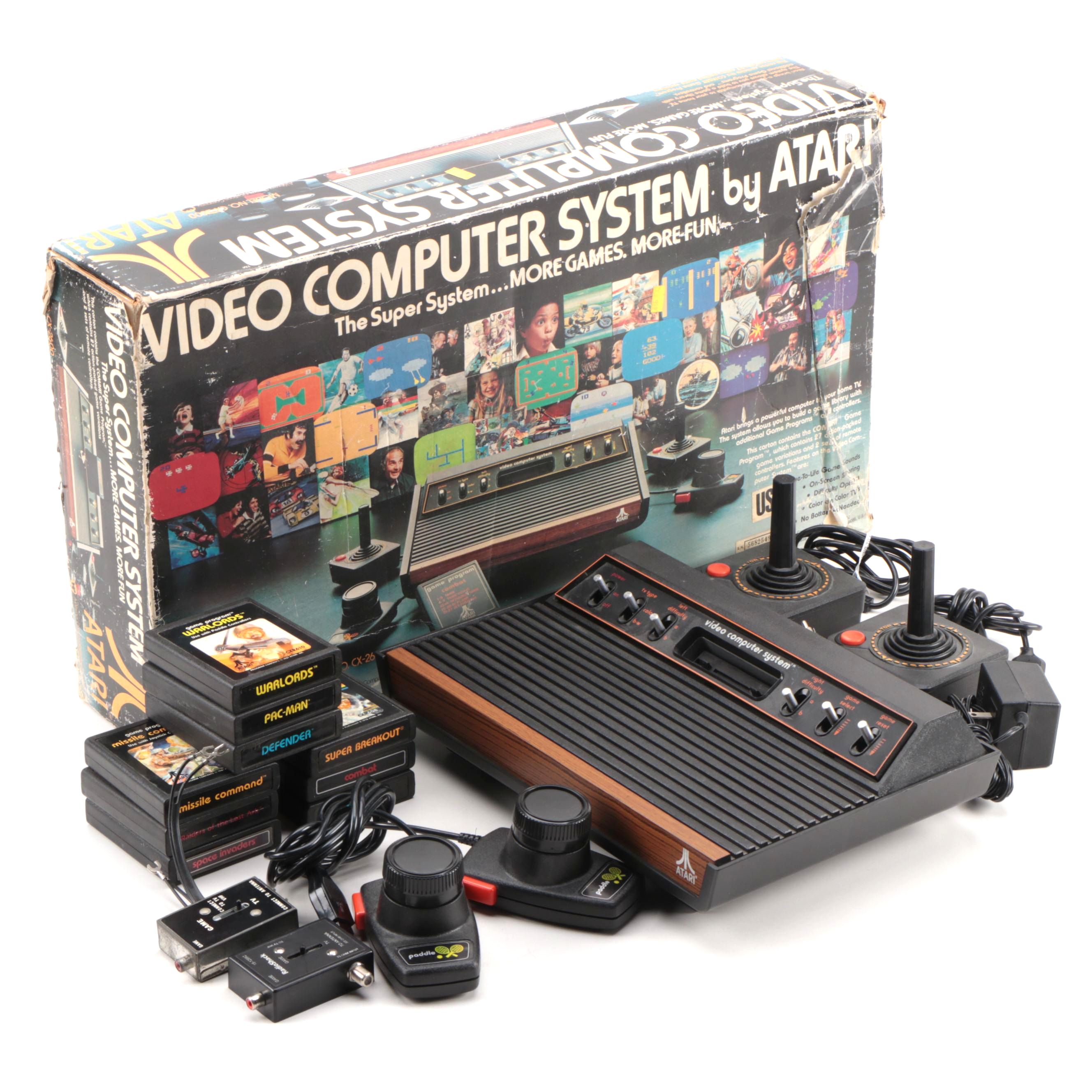 Atari CX-2600 Game Console with Games, Late 20th Century | EBTH