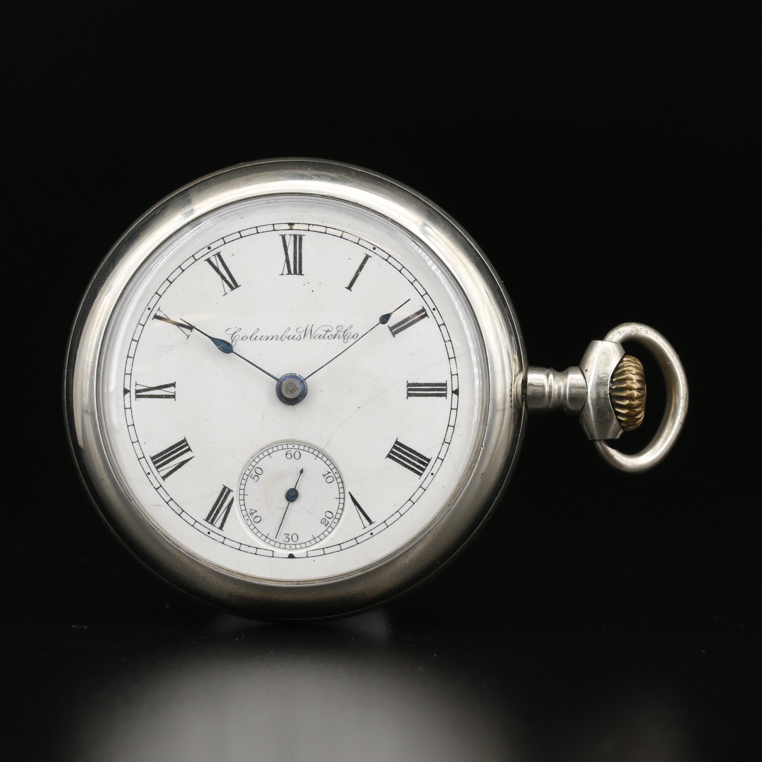 1894 Columbus Watch Co. Sidewinder Pocket Watch | EBTH