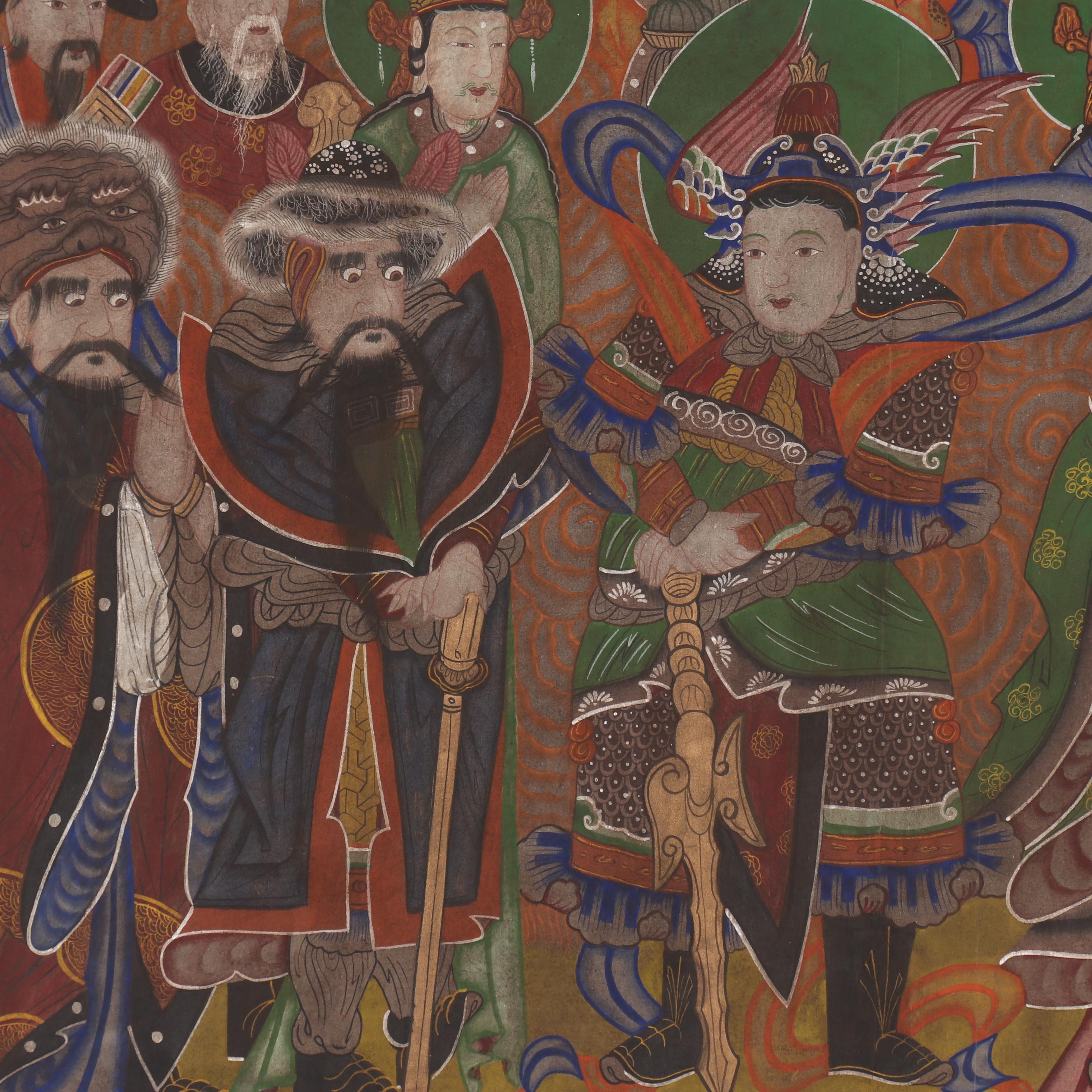 Korean Sinjung Taenghwa Style Gouache Painting, Late 20th Century | EBTH