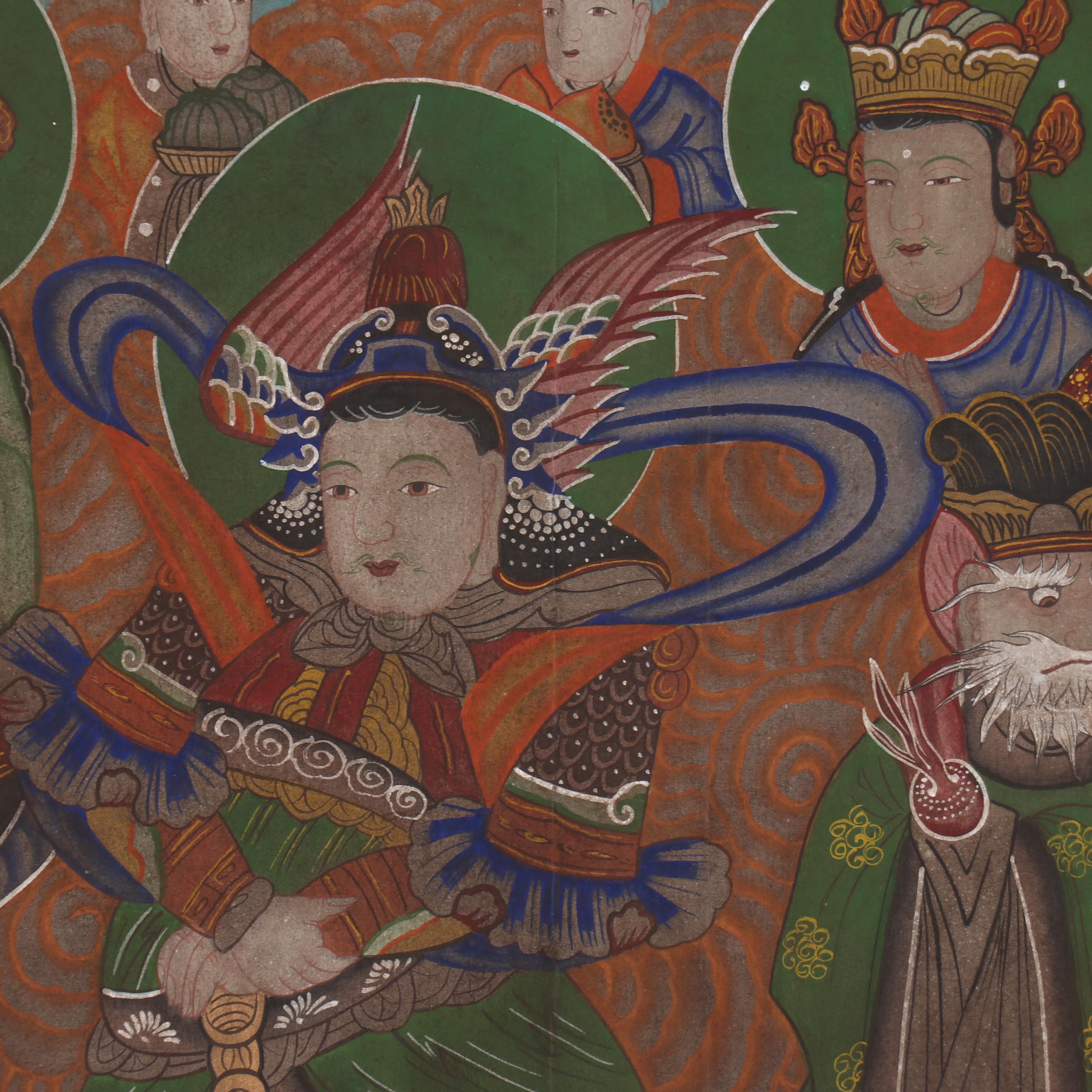 Korean Sinjung Taenghwa Style Gouache Painting, Late 20th Century | EBTH