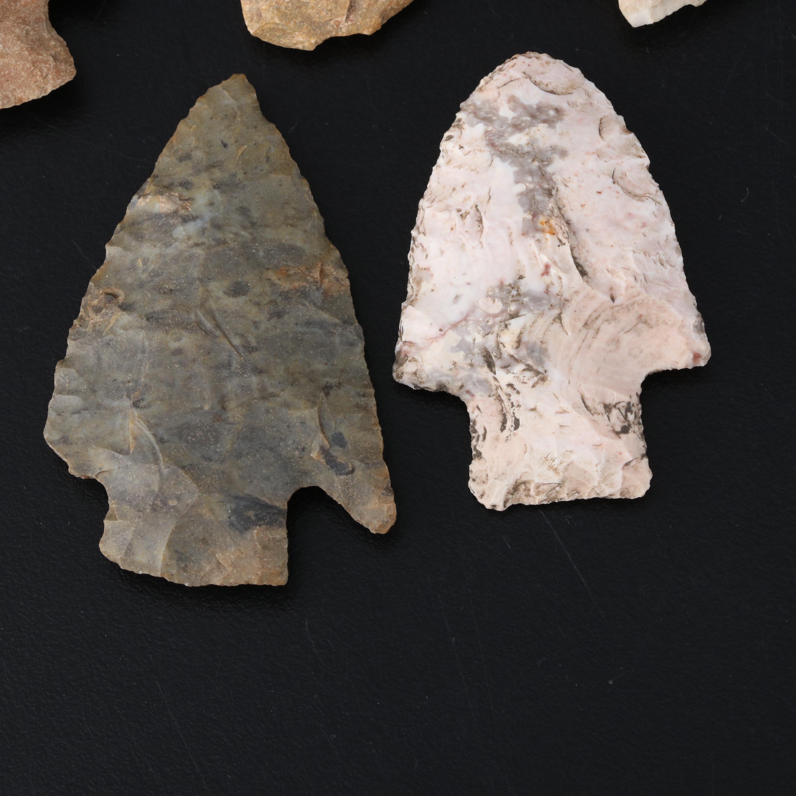 Five Knapped Stone Projectile Points | EBTH