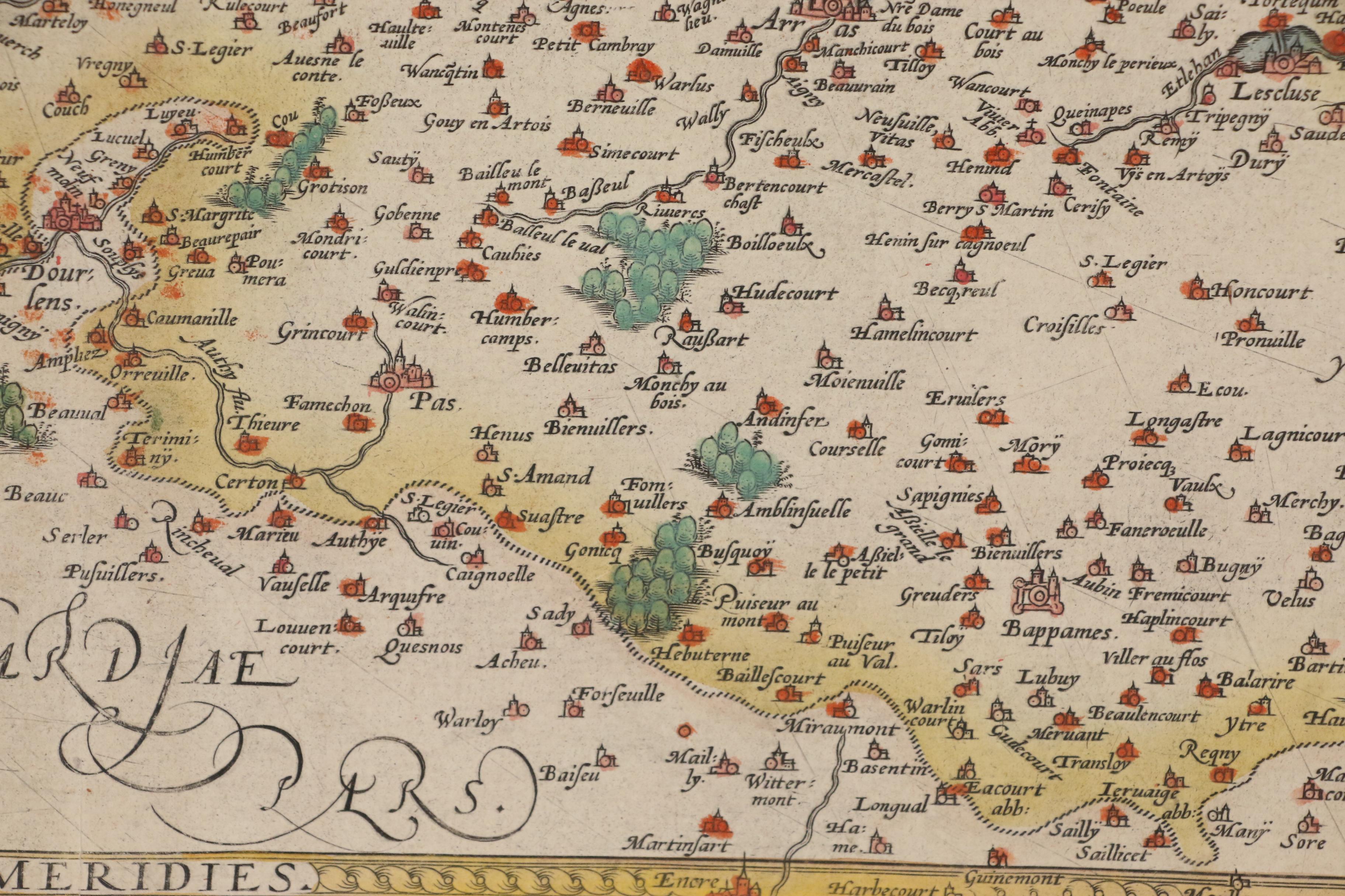 Abraham Ortelius Engraved Map "Atrebatvm Regio: Nis Vera Descriptio" | EBTH