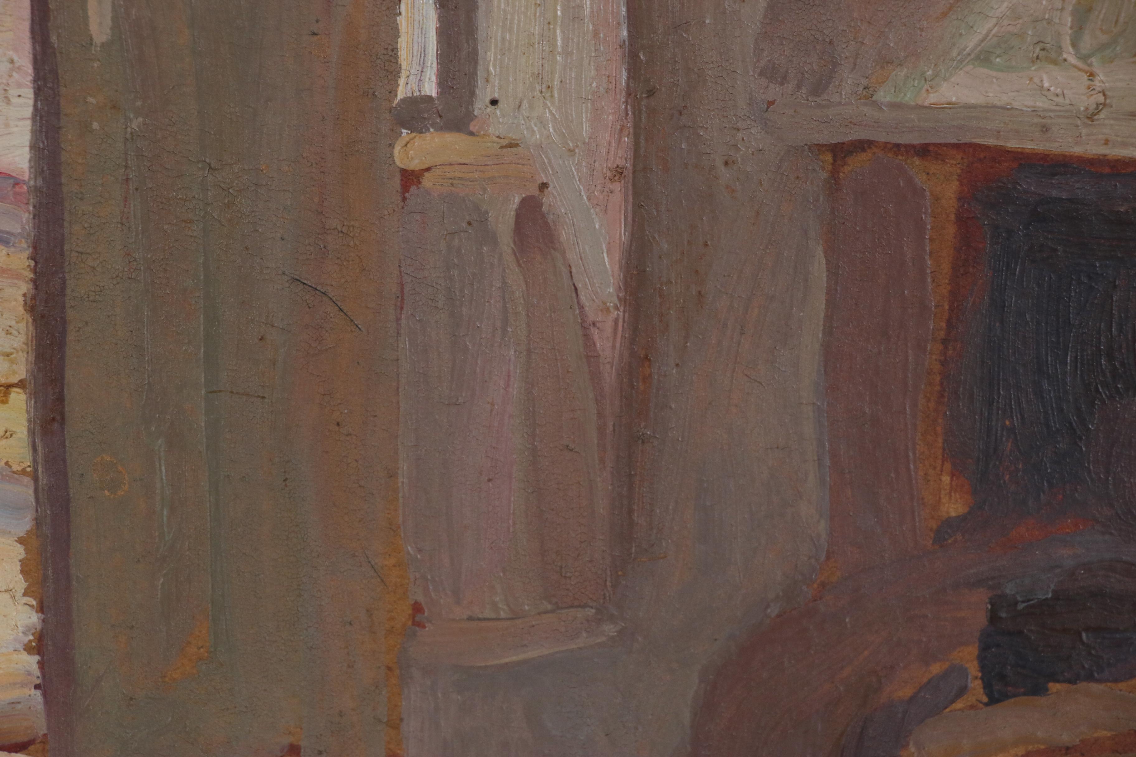 Joseph Imhof Oil Paitning of an Interior Scene, 20th Century | EBTH