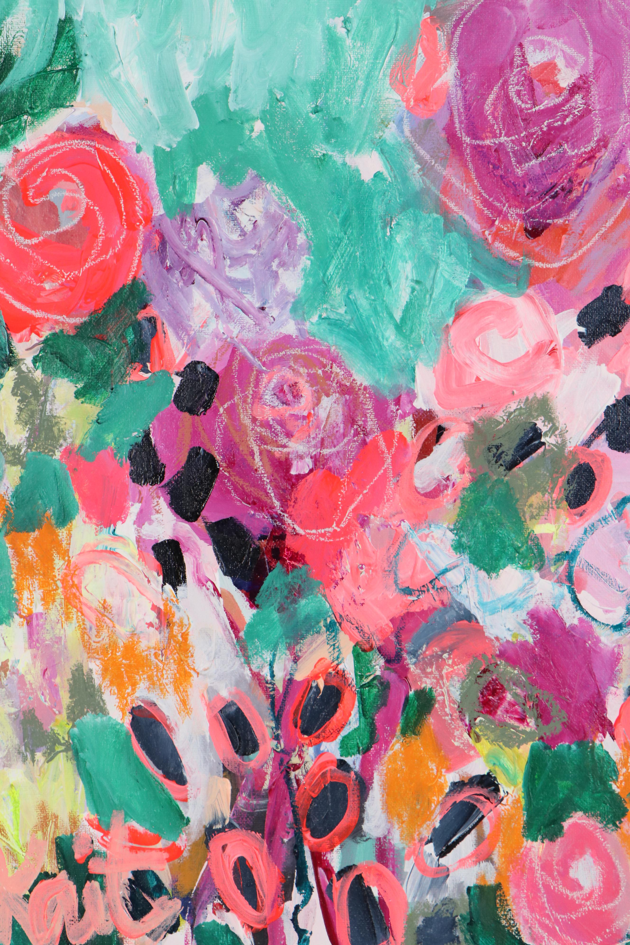 Kait Roberts Abstract Floral Acrylic Painting "I Go With You", 2020 | EBTH