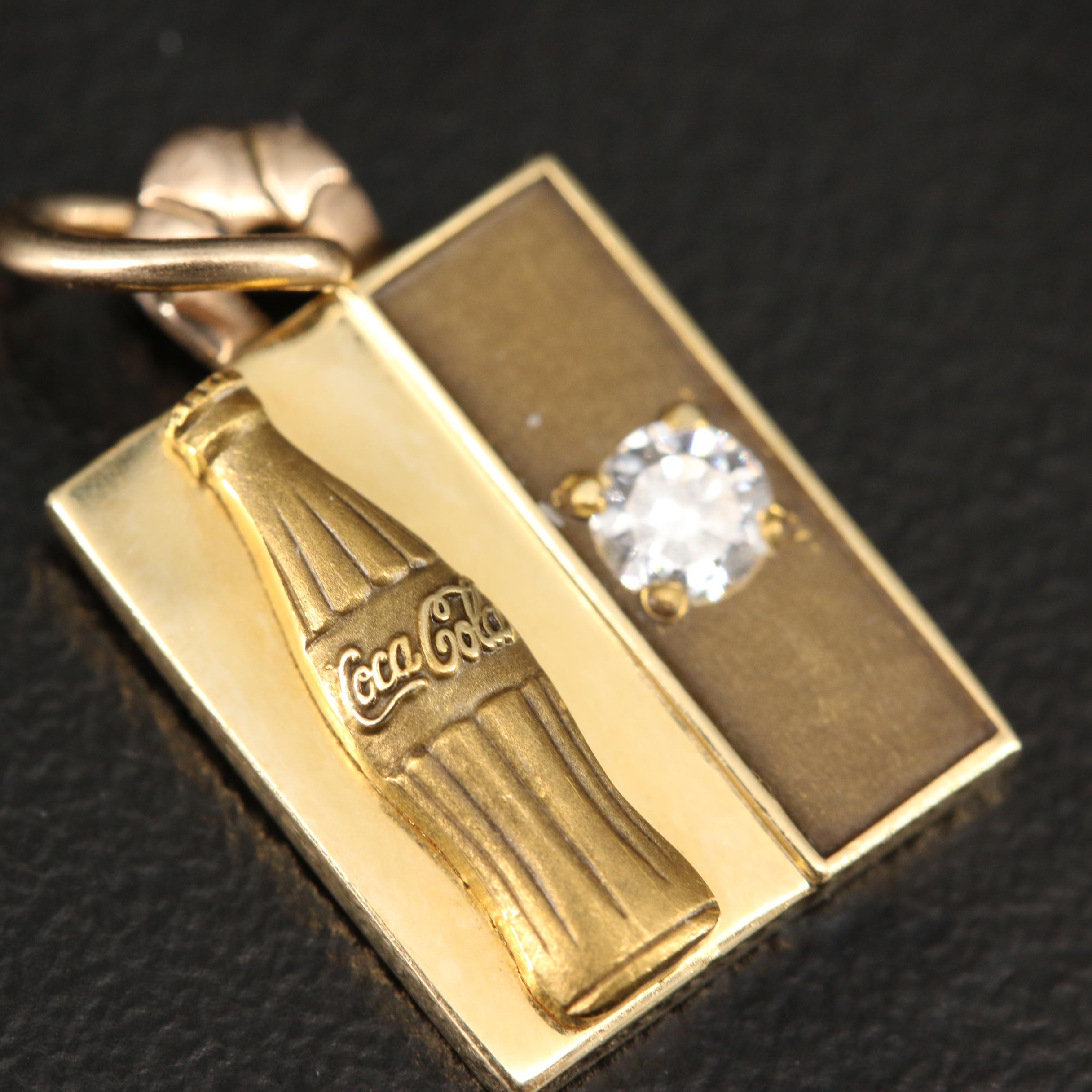 18K Coca Cola Charm with Diamond Accent | EBTH