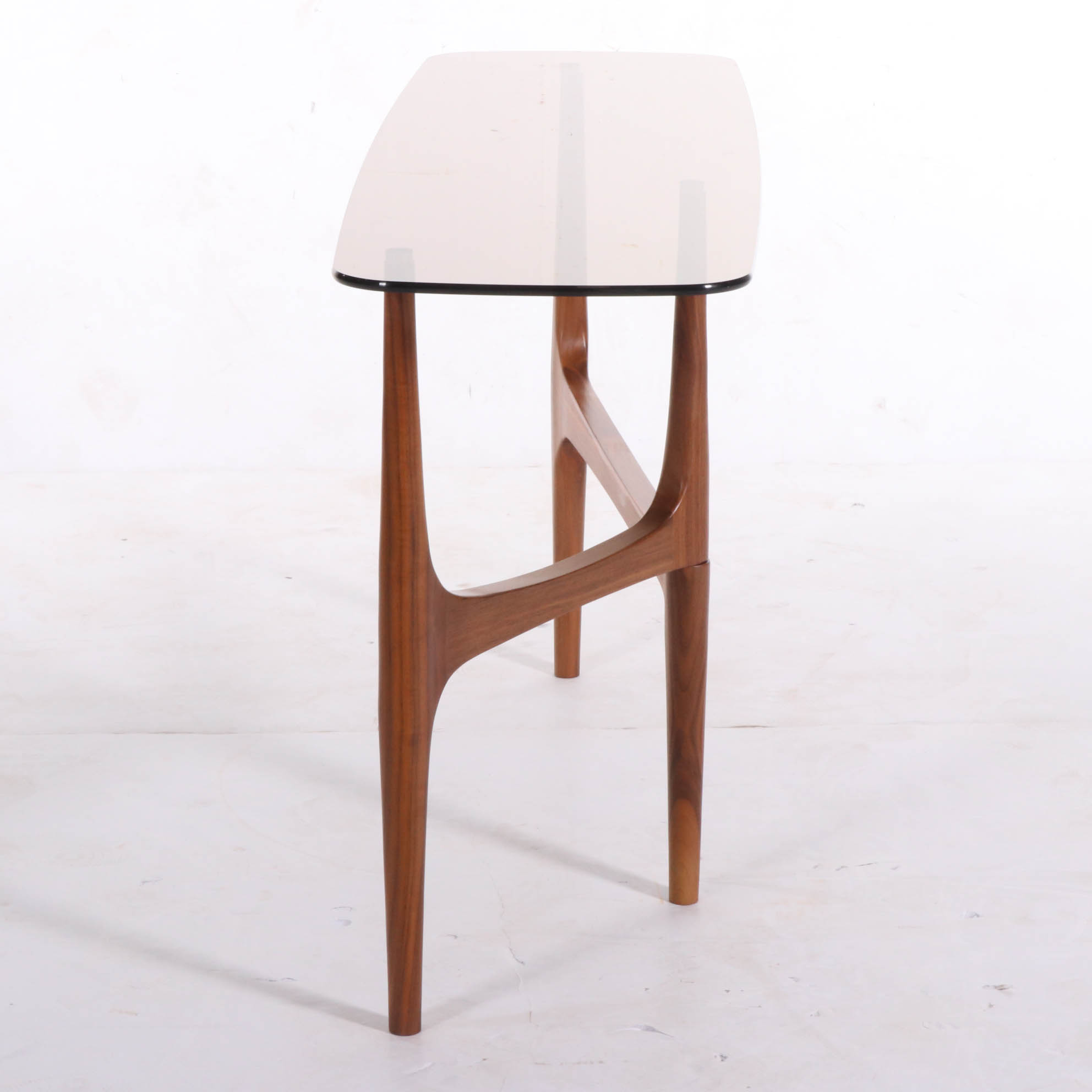 Stefano Bigi for Roche Bobois "Maya" Walnut and Glass Console Table | EBTH