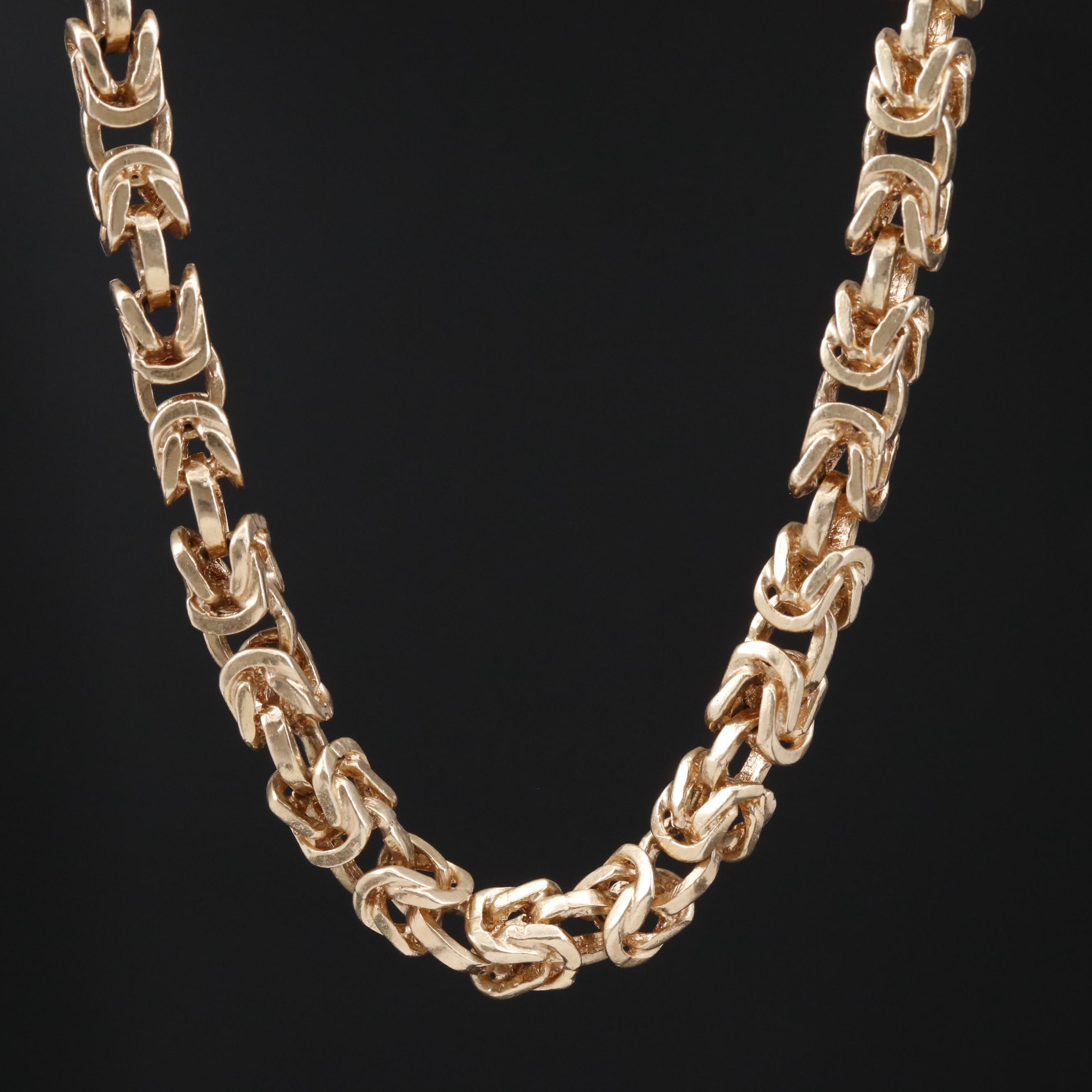 14K Byzantine Link Chain Necklace | EBTH