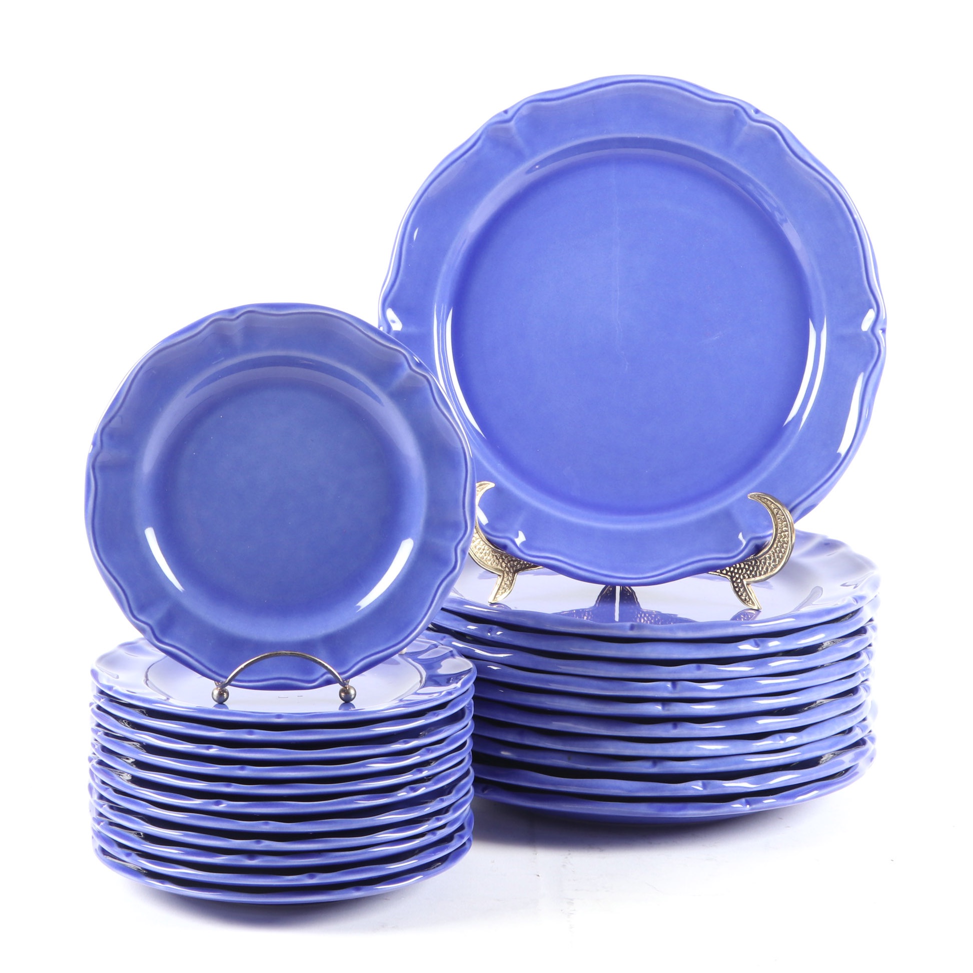 Varages French "Luberon Blue" Earthenware Dinnerware | EBTH