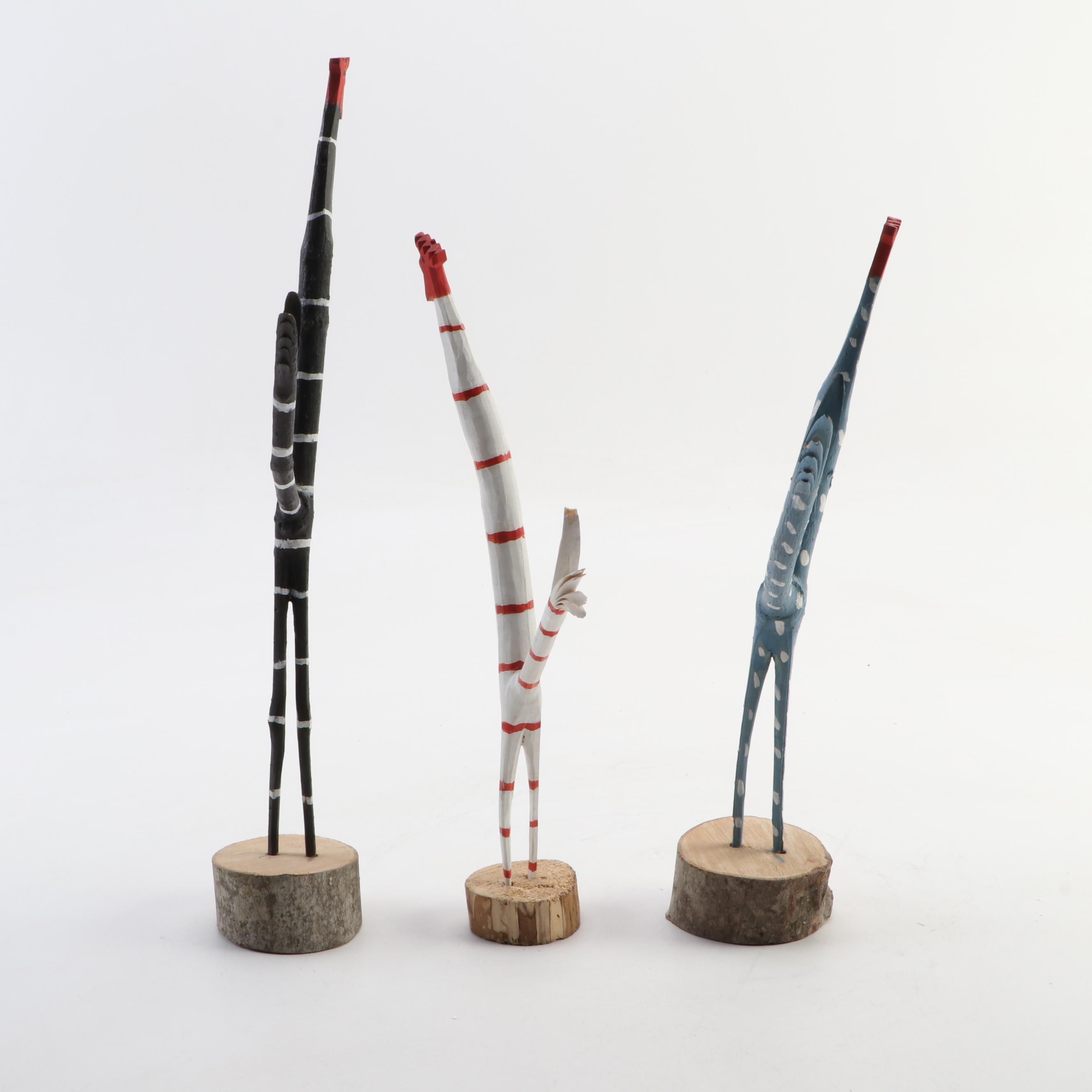 Harry Jennings Folk Art Mixed Media Sculptures of Chickens | EBTH