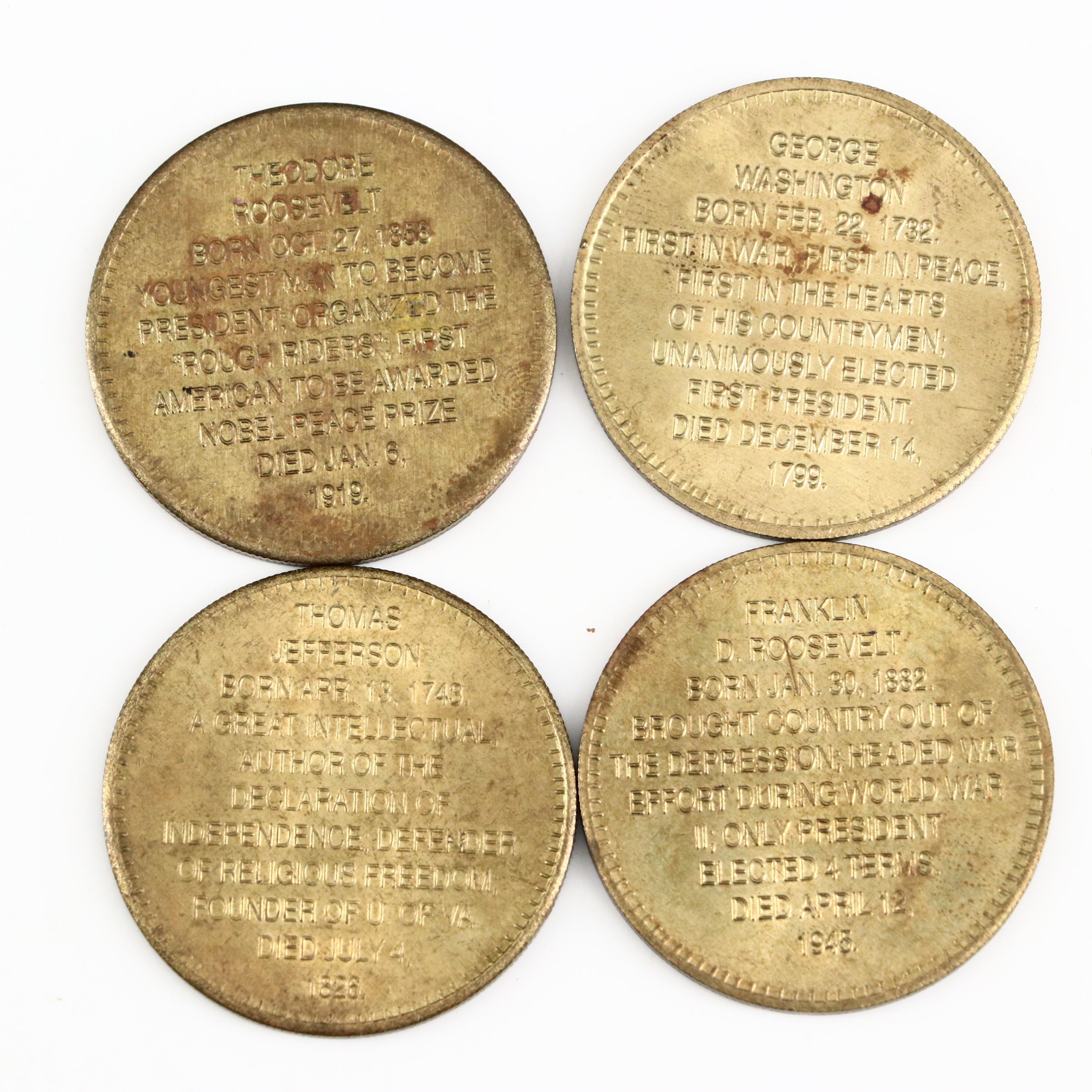 Gold Plated, Brass and Copper Toned Presidential Tokens | EBTH