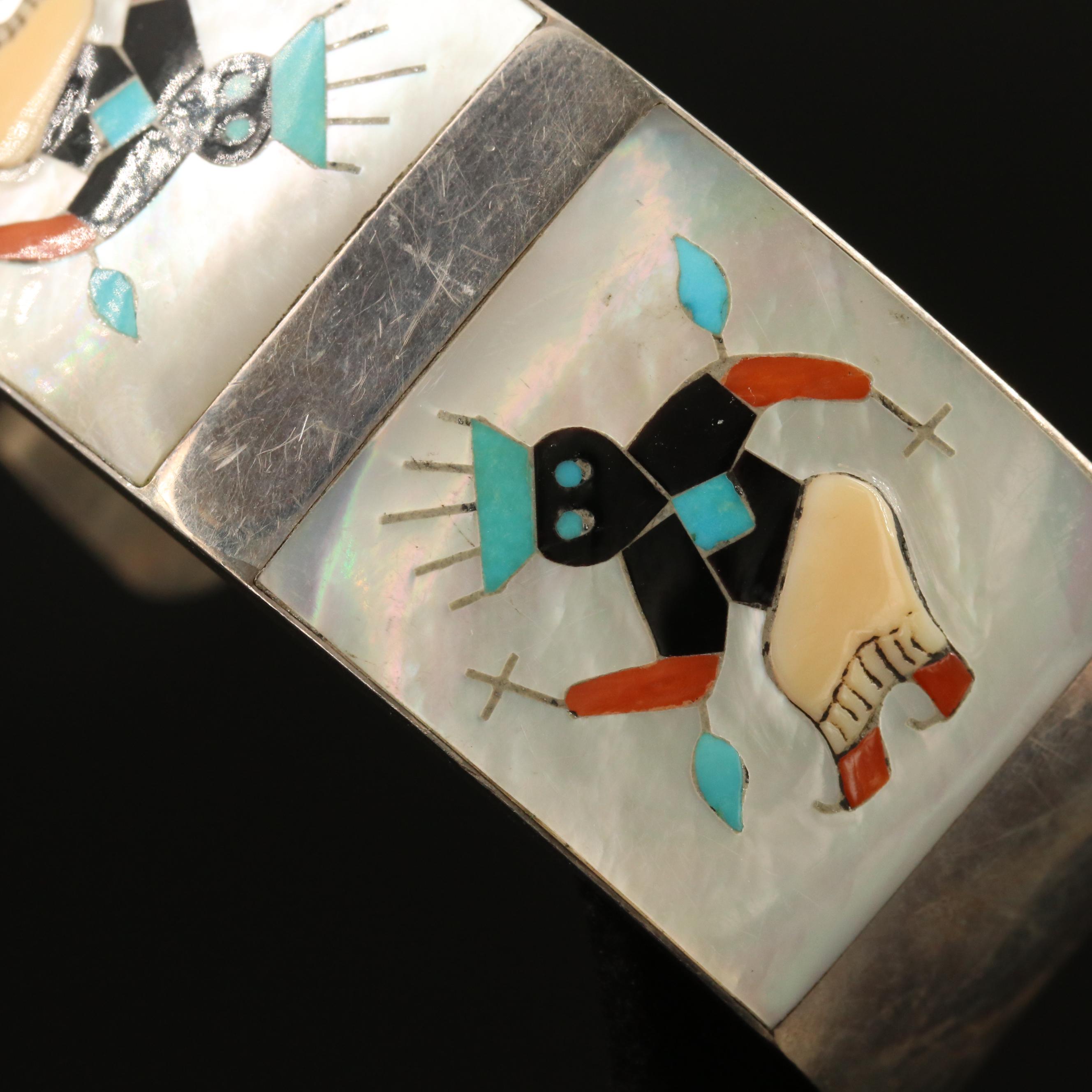 Tony Ohmsatte Zuni Gan Dancer Inlaid Cuff | EBTH