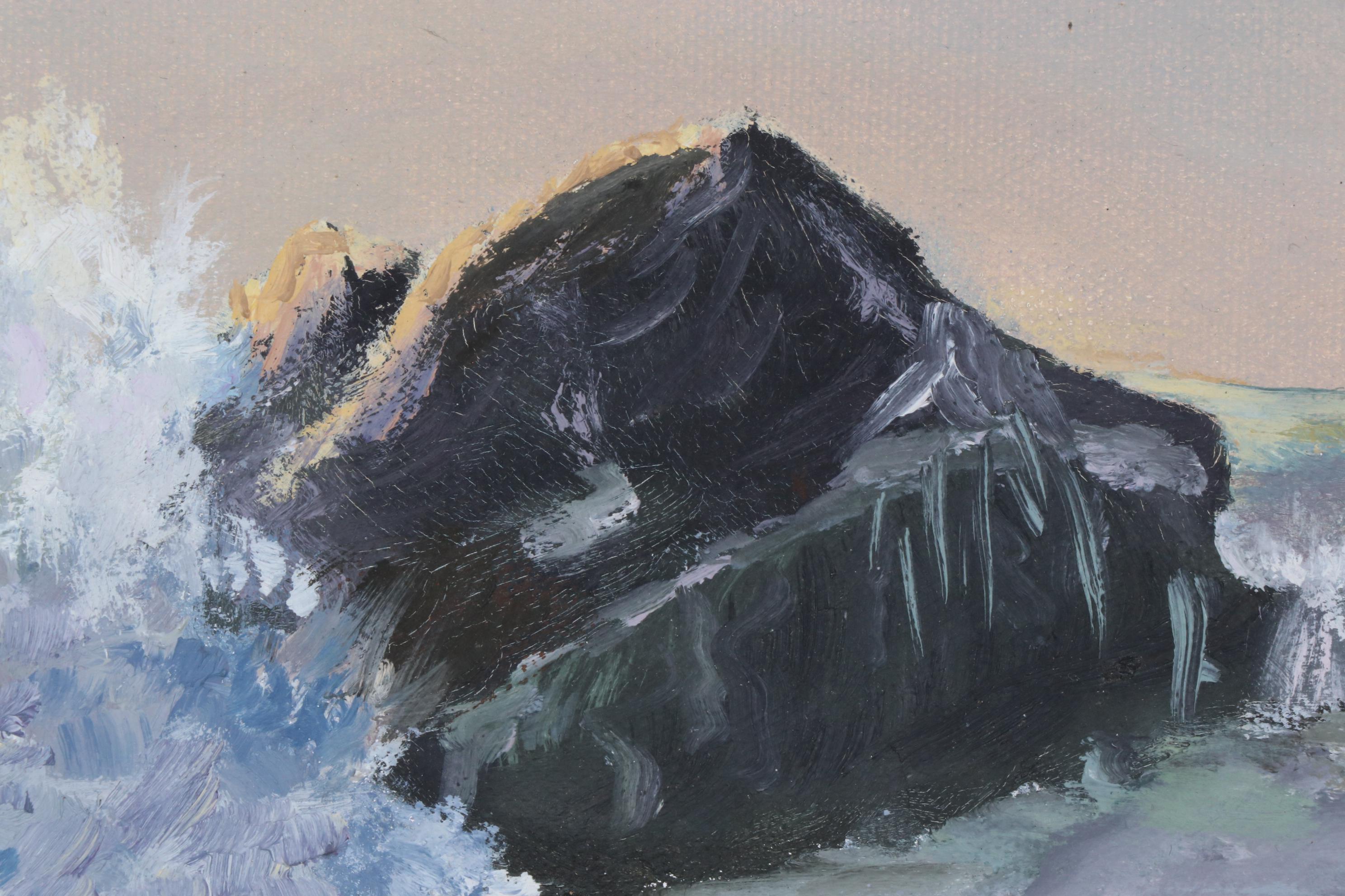 Impressionist Style Oil Painting of Coastal Seascape, 1991 | EBTH