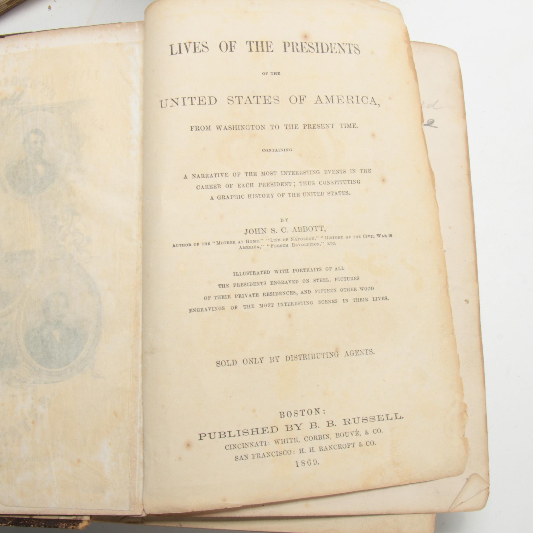 Vintage Biographies of U.S. Presidents and Generals, Mid to Late 19th ...