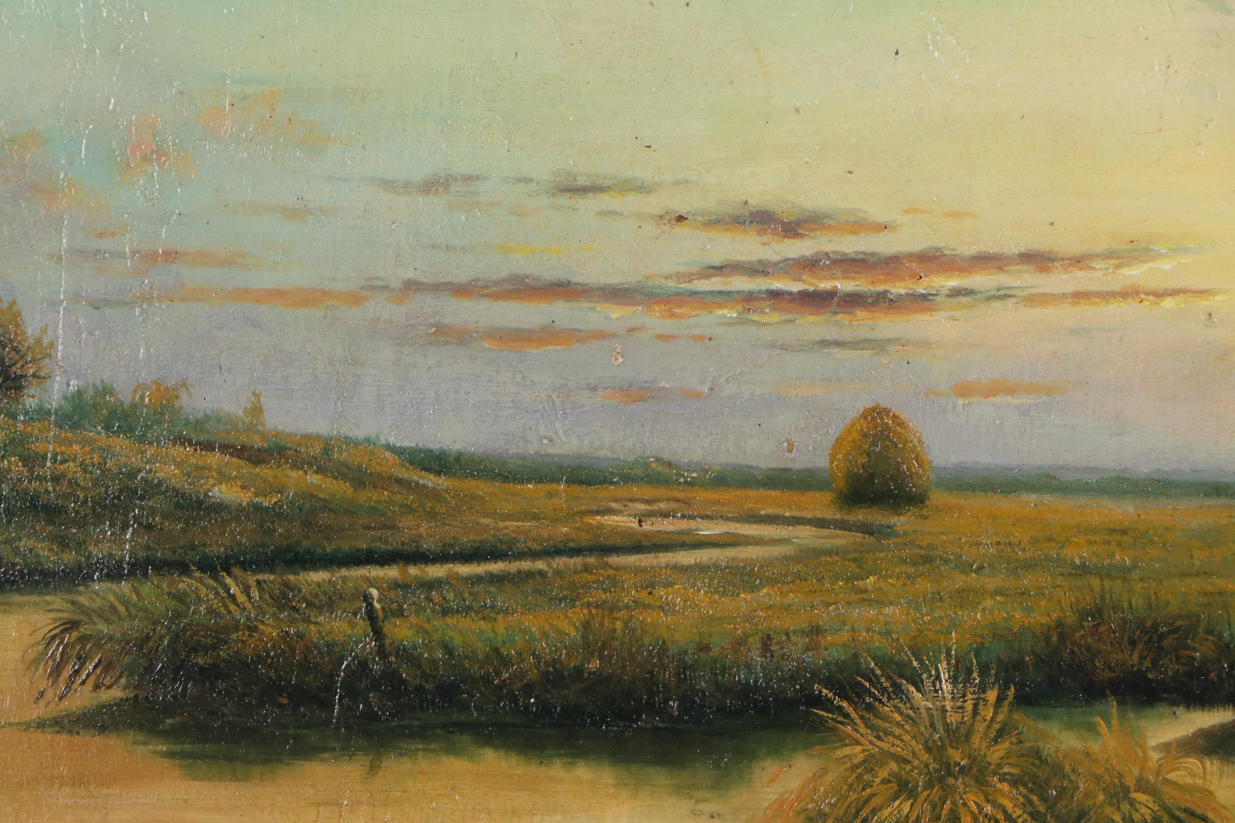 Salt Marsh Landscape Oil Painting, Circle of Martin Johnson Heade | EBTH