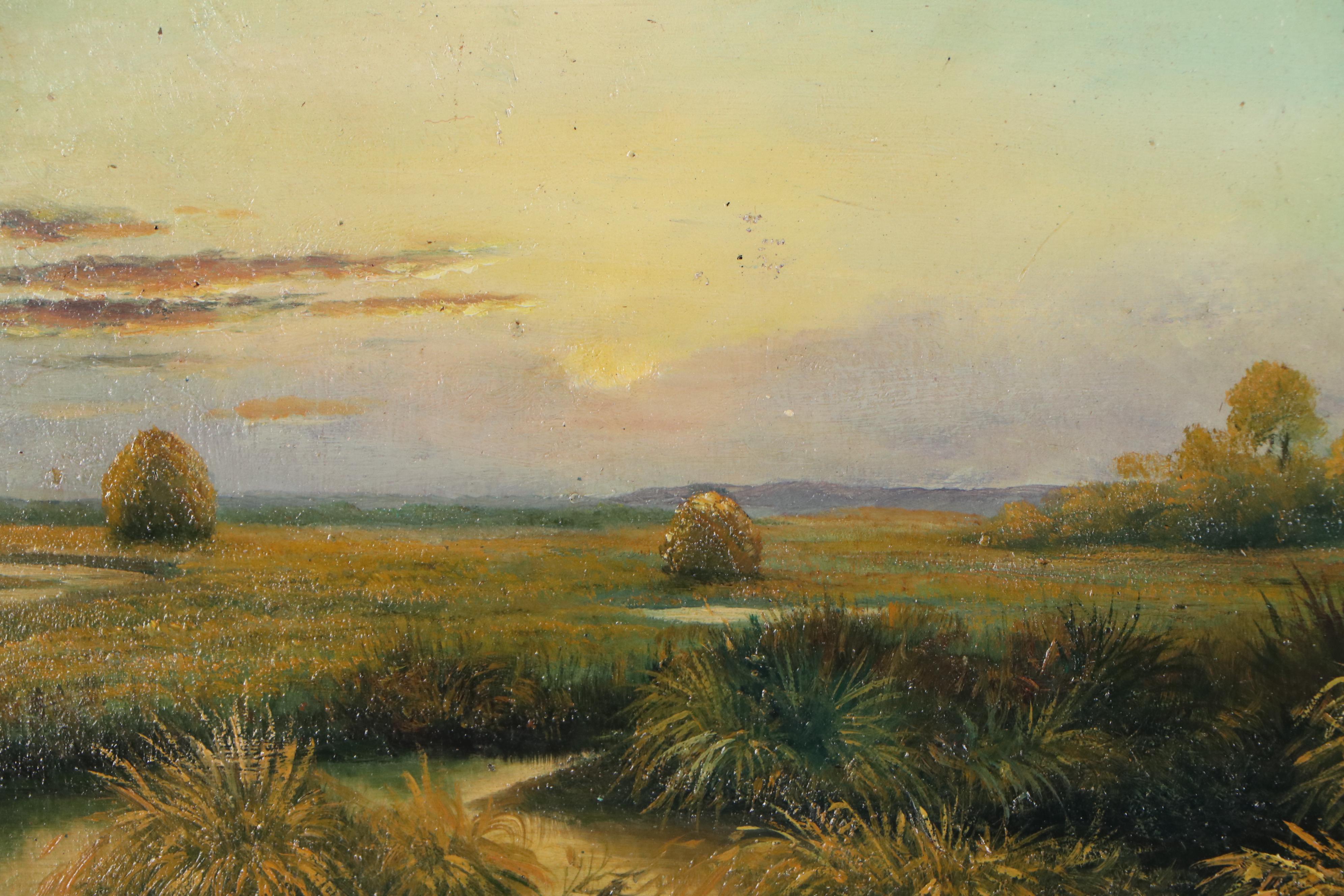 Salt Marsh Landscape Oil Painting, Circle of Martin Johnson Heade | EBTH
